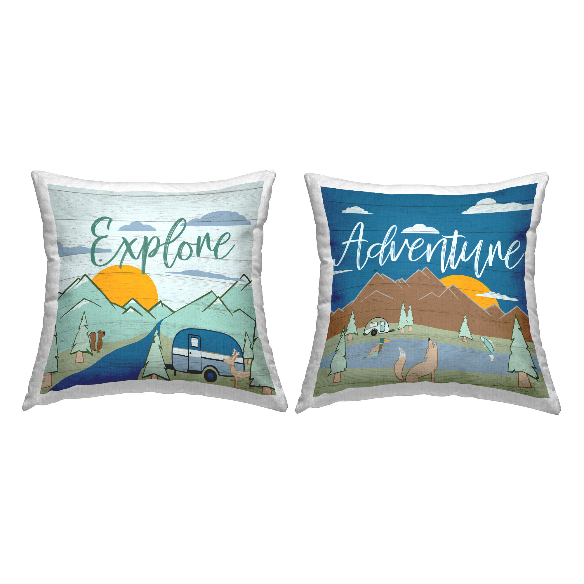 Stupell Industries Adventure Explore Camping Decorative Printed Throw ...
