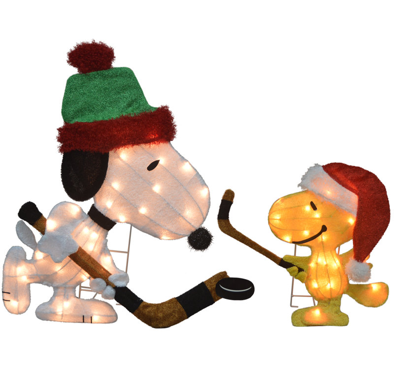 The Holiday Aisle® 28in Peanuts 2D LED PreLit Yard Decor Sport Snoopy ...