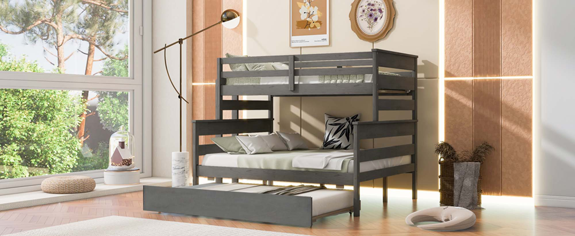 Harriet Bee Jantel Kids Twin Over Full Bunk Bed with Trundle - Wayfair ...
