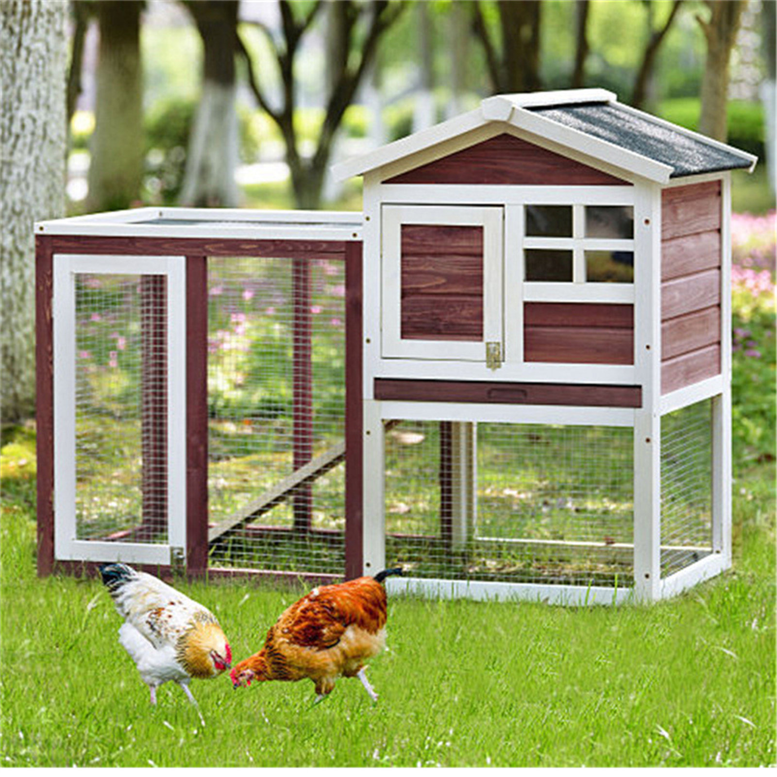 Tucker Murphy Pet™ Cage à poulailler en bois avec toit imperméable ...