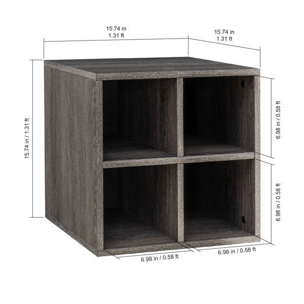 Sunjoy Quub Quarter Cabinet, Space Saving Stackable MDF Wood Cabinet ...