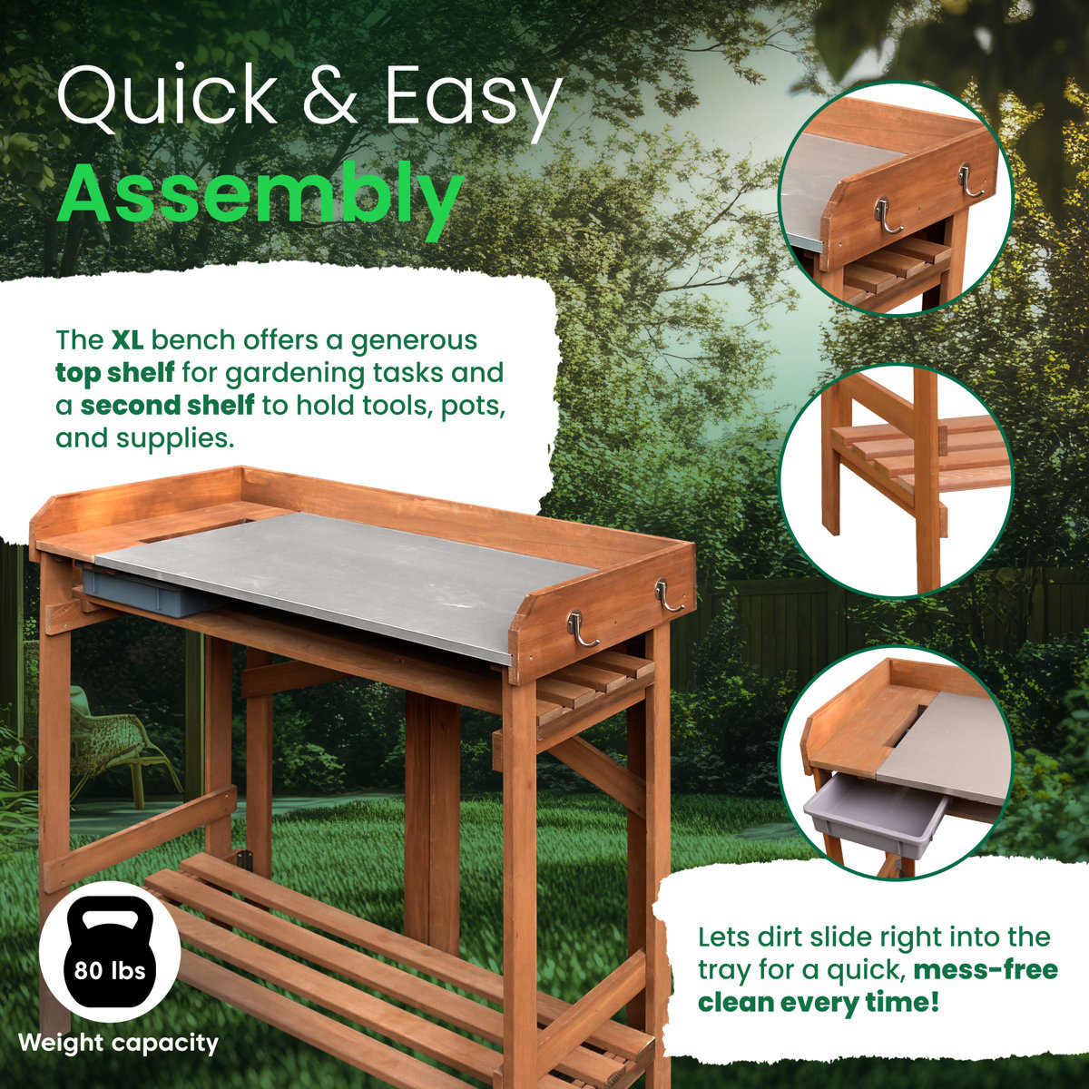 Arlmont & Co. Extra Large Folding Potting Bench with Soil Collection ...