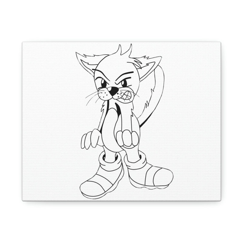 Trinx Angry Cat - Wrapped Canvas Illustration | Wayfair