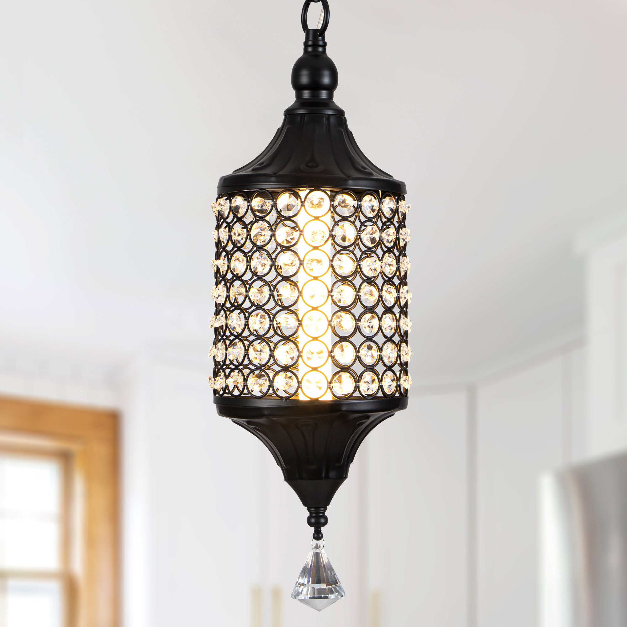 Cusp Barn Luxury Crystal Chandelier, Modern LED Pendant Light ...
