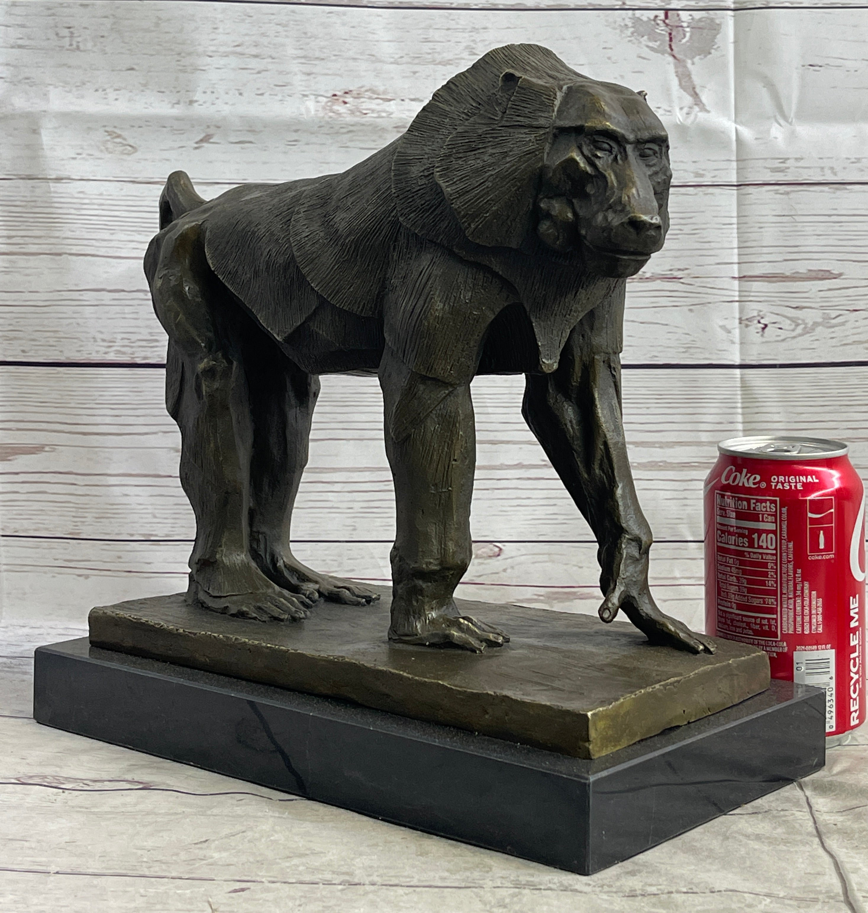 Bungalow Rose Baboon Monkey Primate Ape Bronze Metal Statue Sculpture ...