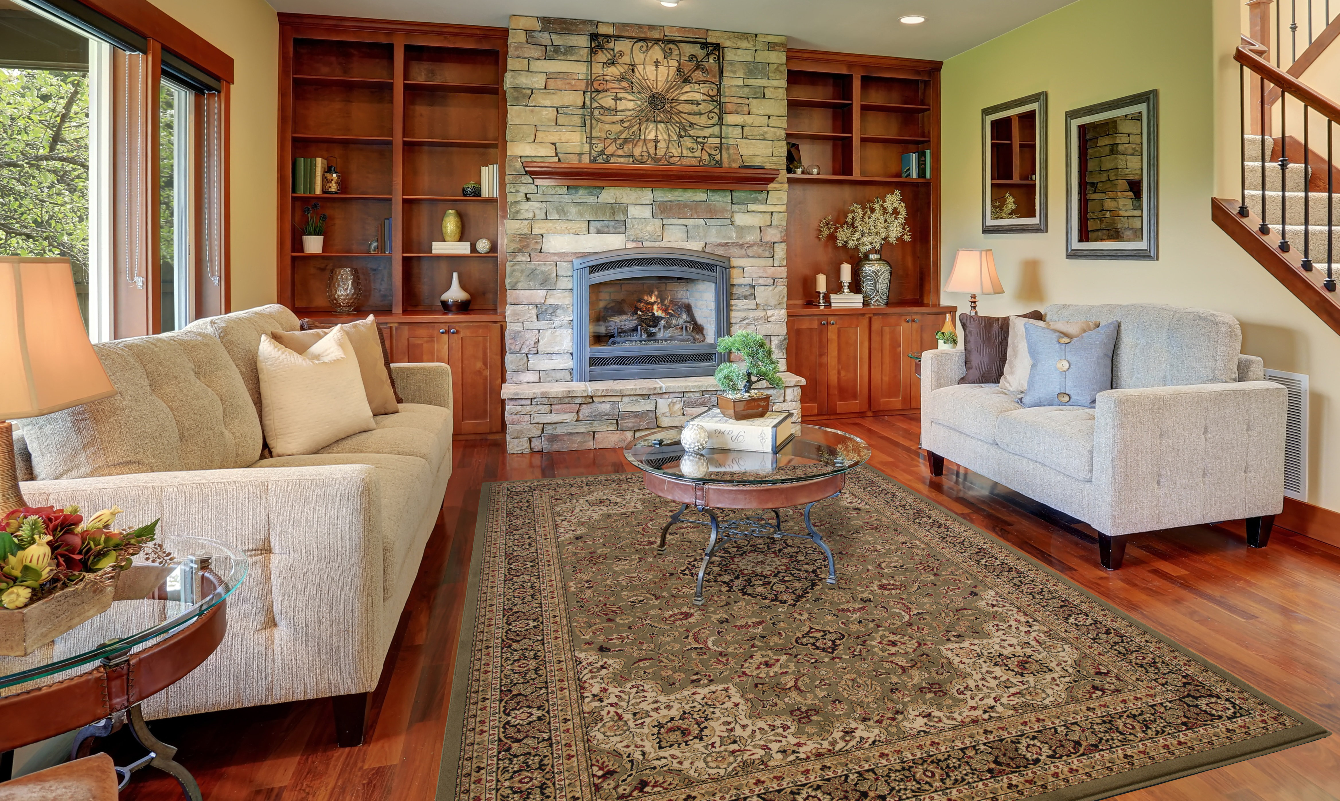 Concord Global Imports Izaiah Oriental Green Area Rug & Reviews | Wayfair