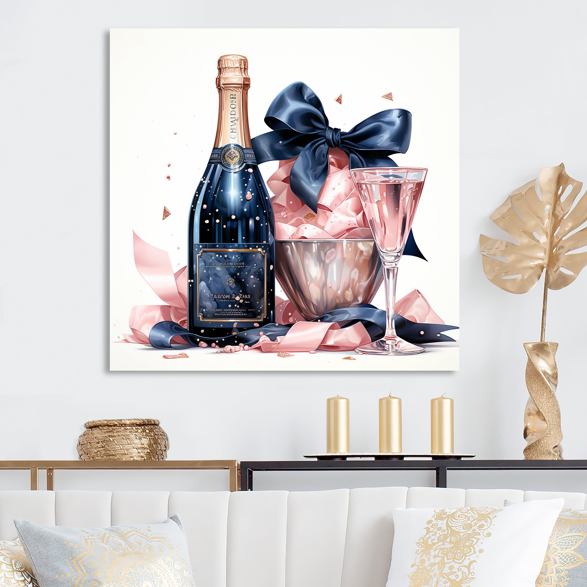 Lark Manor™ Fashion Champagne IV - Fashion Champagne Metal Wall Art ...