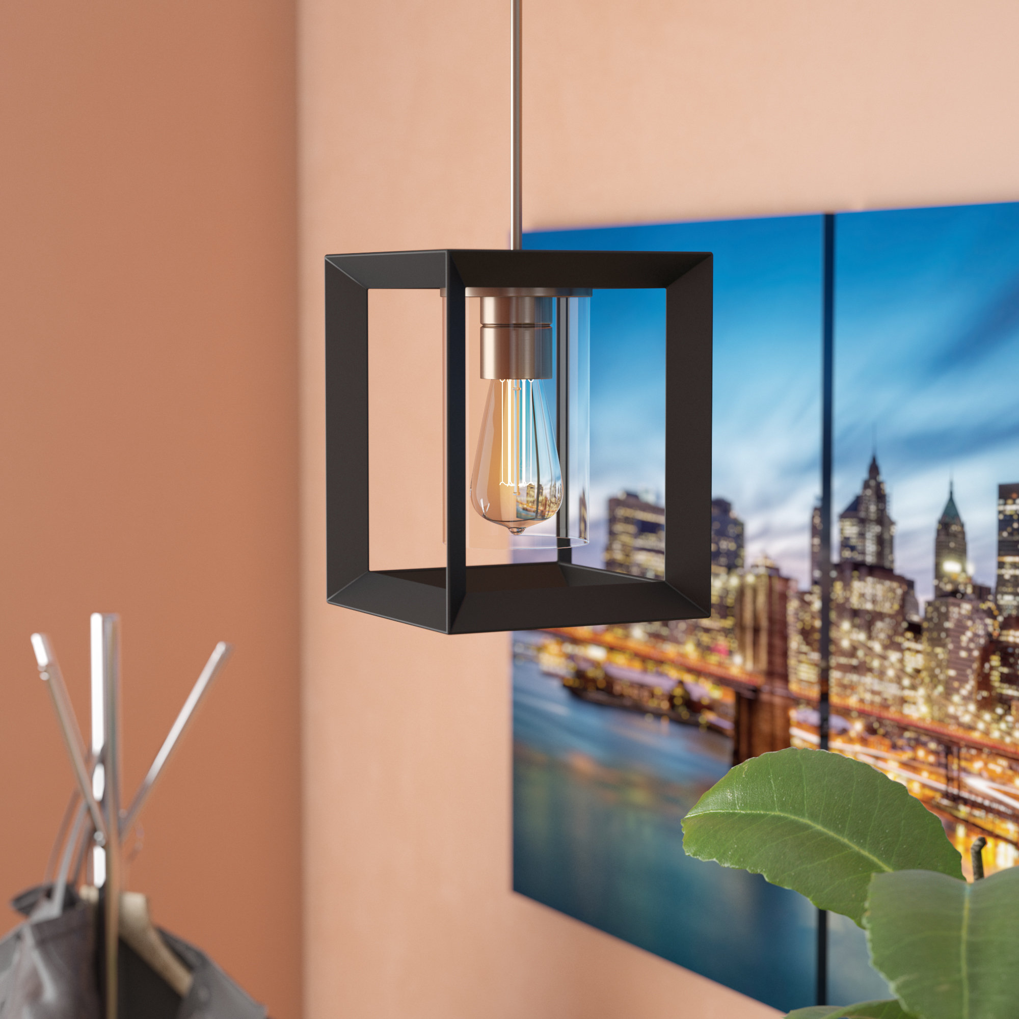 Brayden Studio® Hicks 1-Light Single Square Pendant & Reviews | Wayfair