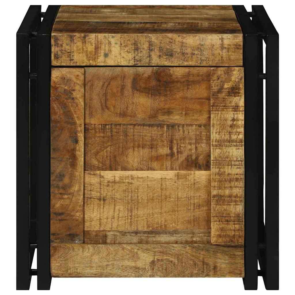 Borough Wharf Storage Box Brown And Black 40 X 40 X 40 Cm Solid Acacia ...
