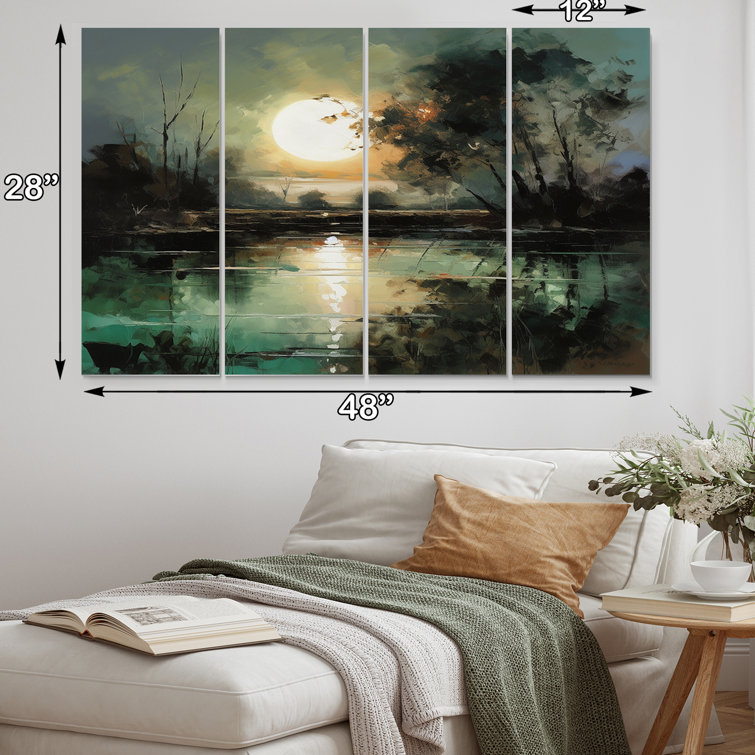 Millwood Pines Mysterious Misty Sunset Over Teal Lake VI On Canvas 4 ...