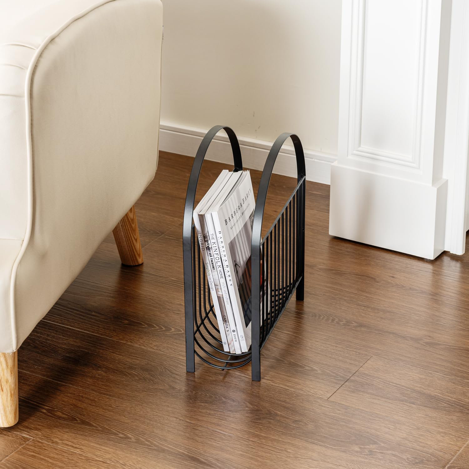 17 Stories Mid Century Metal Wire Magazine Rack In Matte Black Finish ...