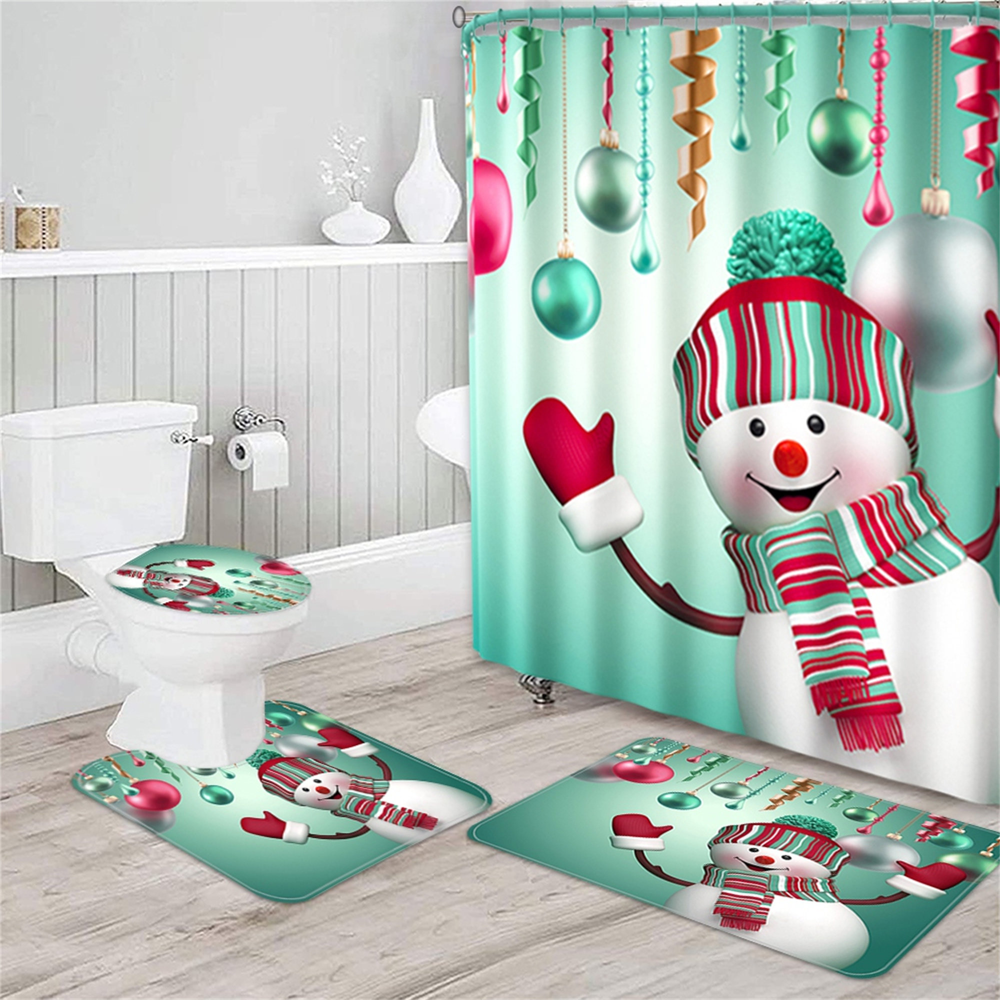 The Holiday Aisle® 16 Piece Bath Set + Hooks | Wayfair