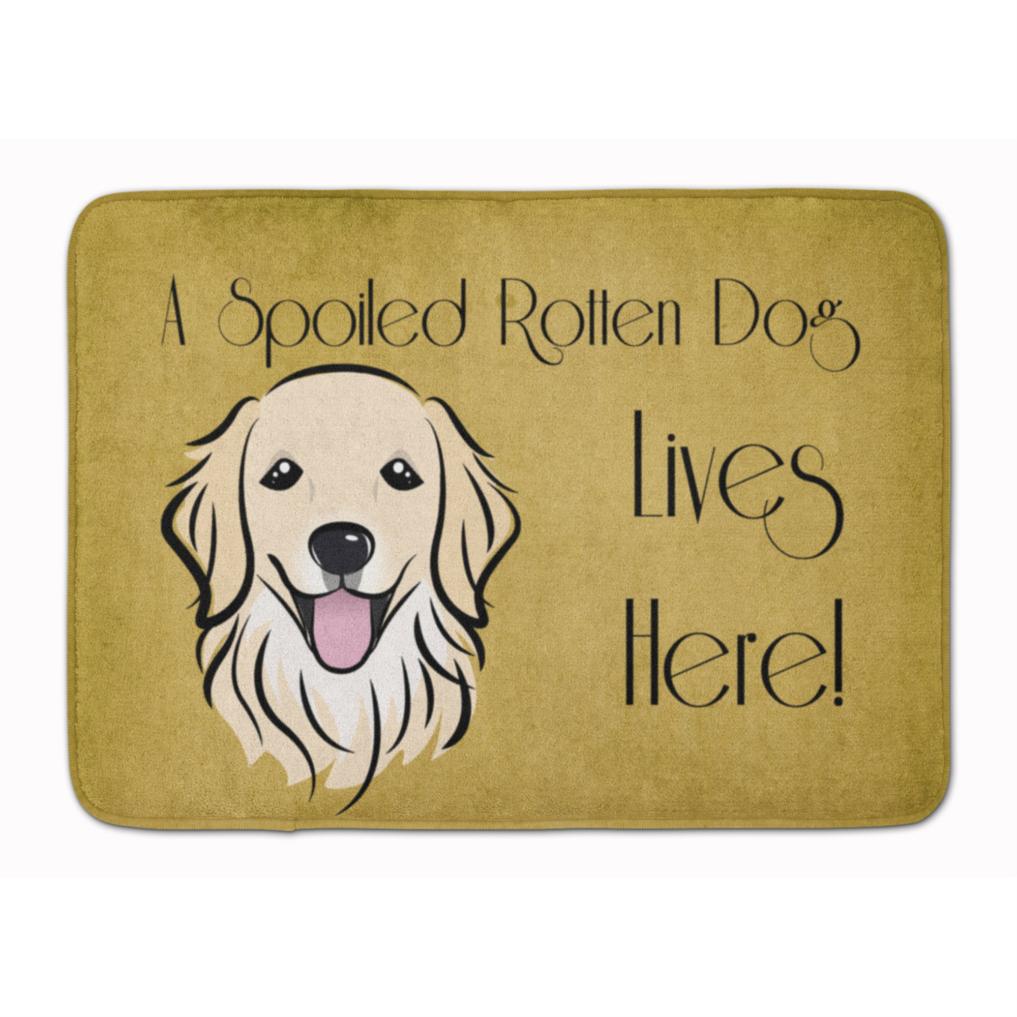 Trinx Golden Retriever Spoiled Dog Lives Here Floor Mat, 19""X 27 ...