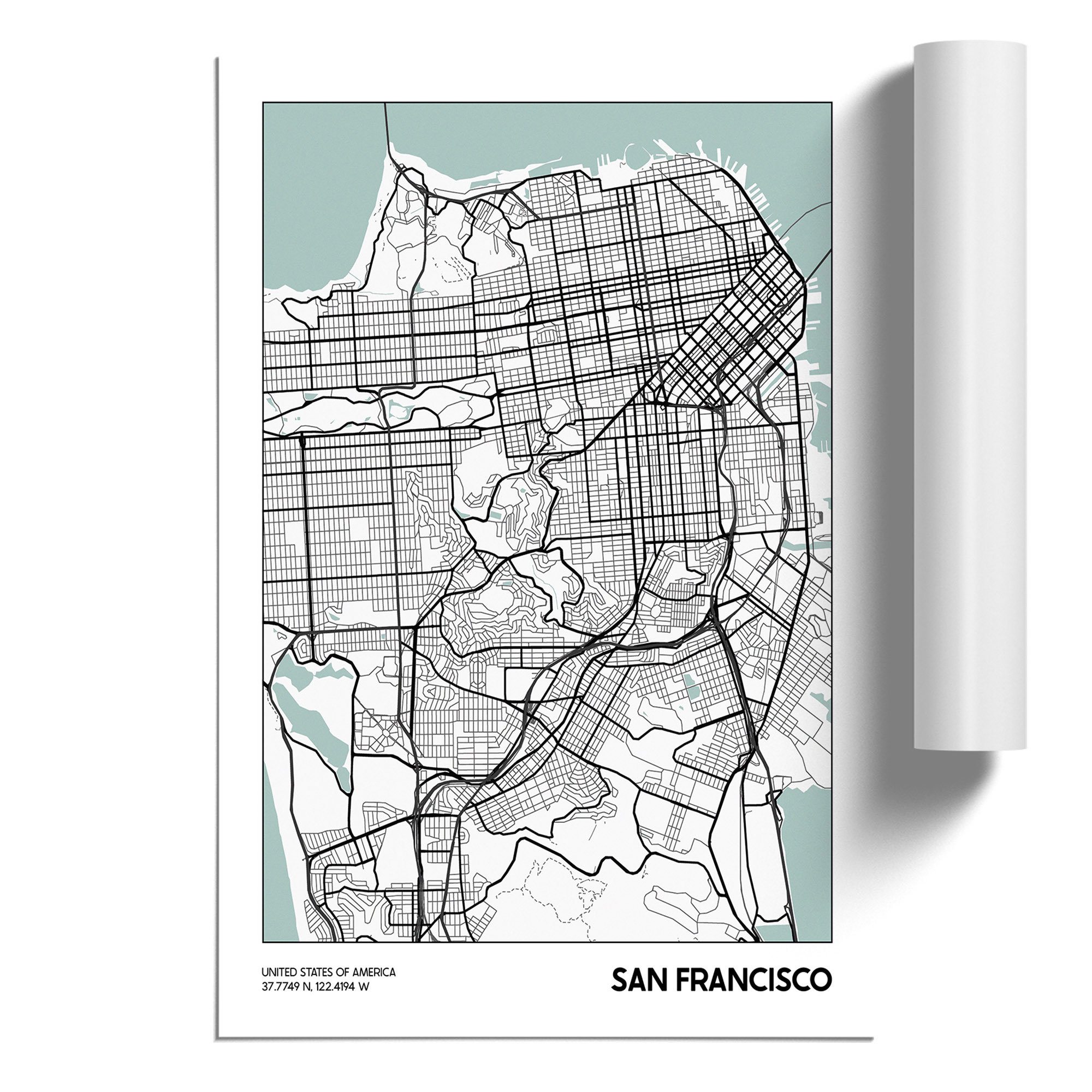 East Urban Home Map San Francisco USA - Unframed Graphic Art | Wayfair ...