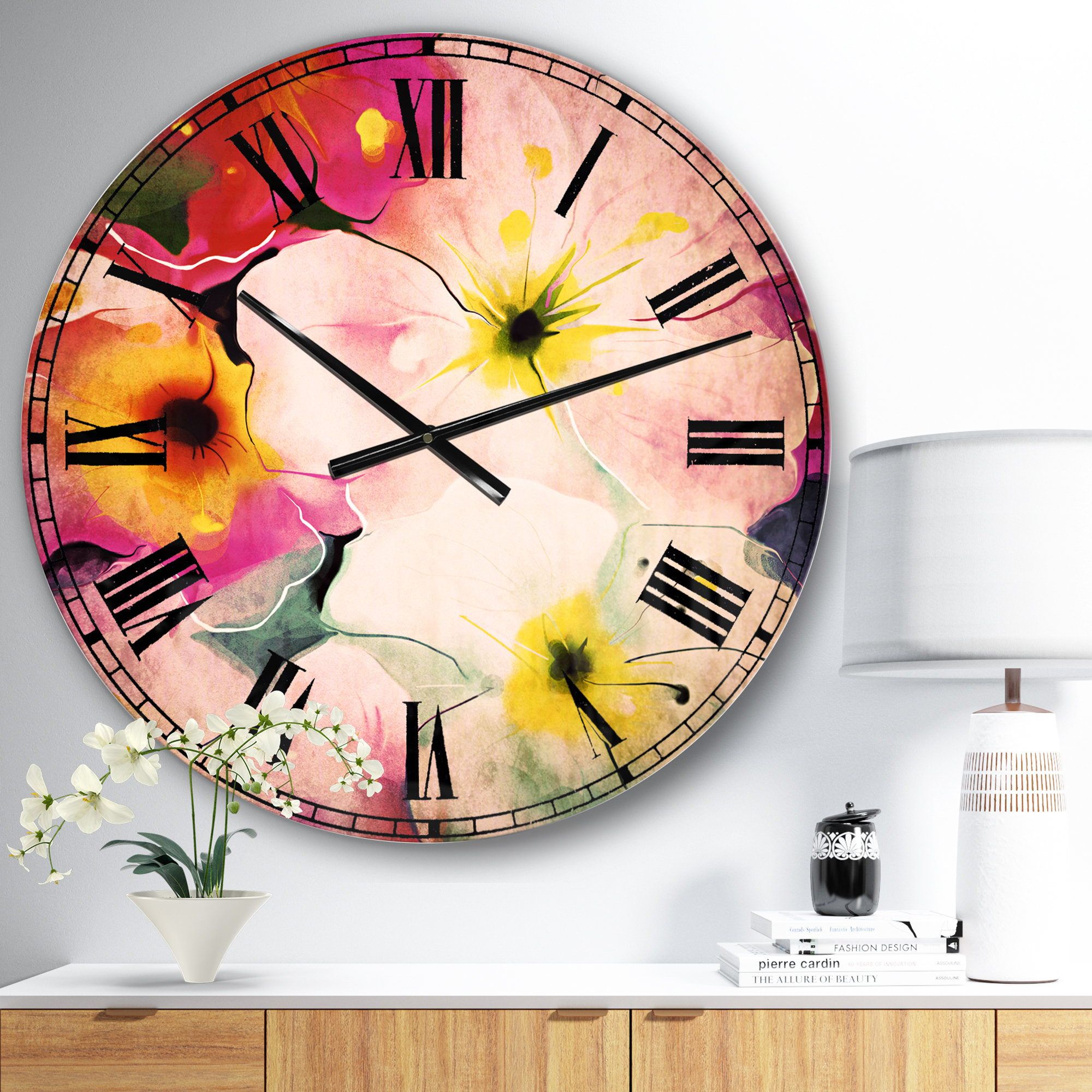East Urban Home Colourful Watercolor Floral Pattern - Traditional wall ...