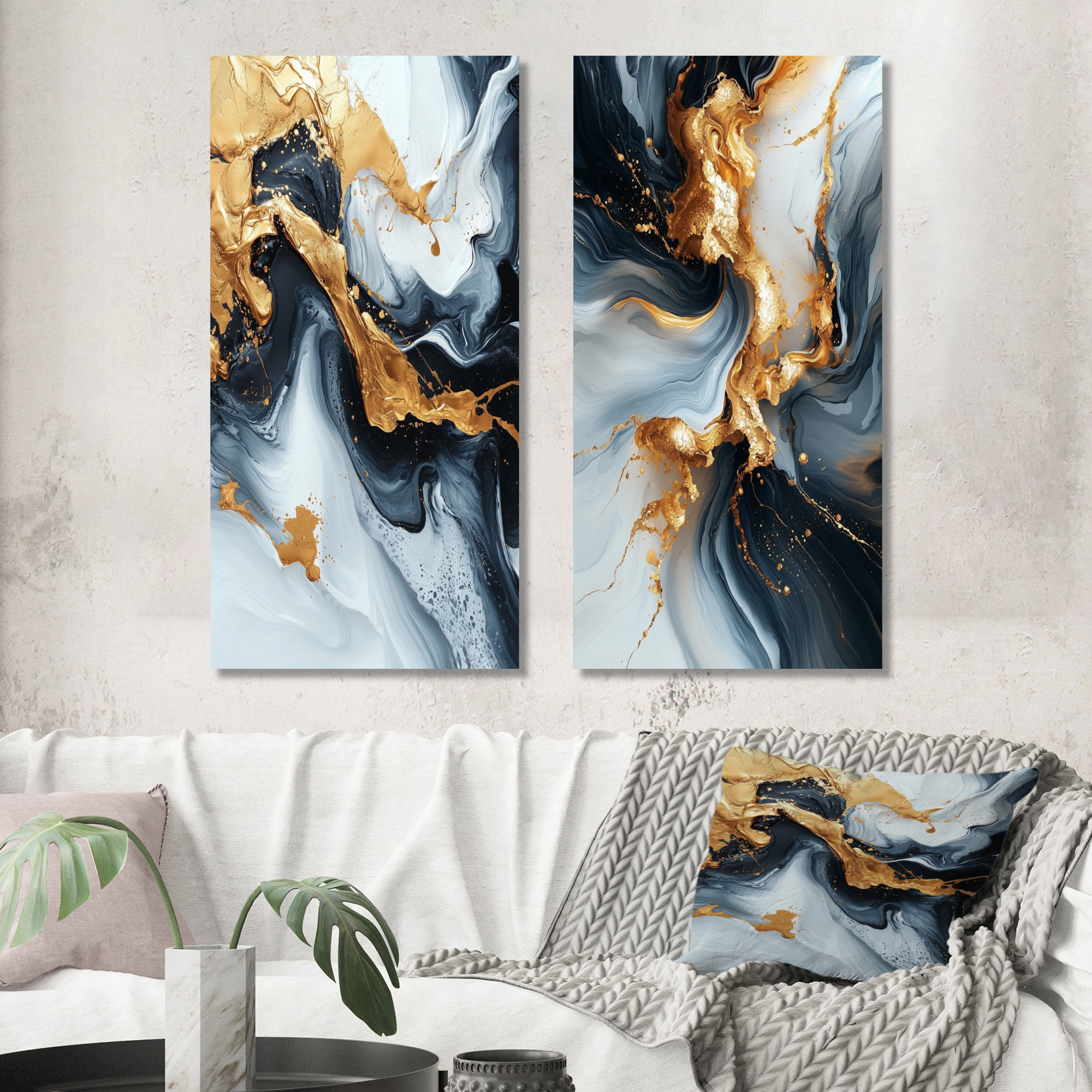 Mercer41 Abstract Geode Gold And Black Marble Shape I - Marble Wall Art ...