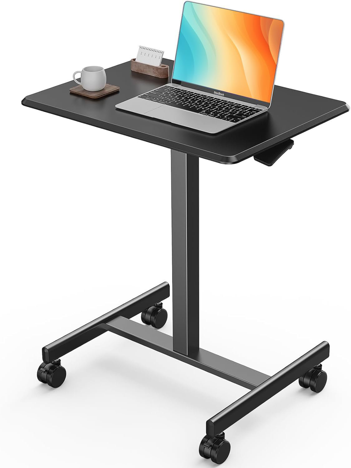 George Oliver Small Standing Desk, Rolling Laptop Stand For Bedroom ...