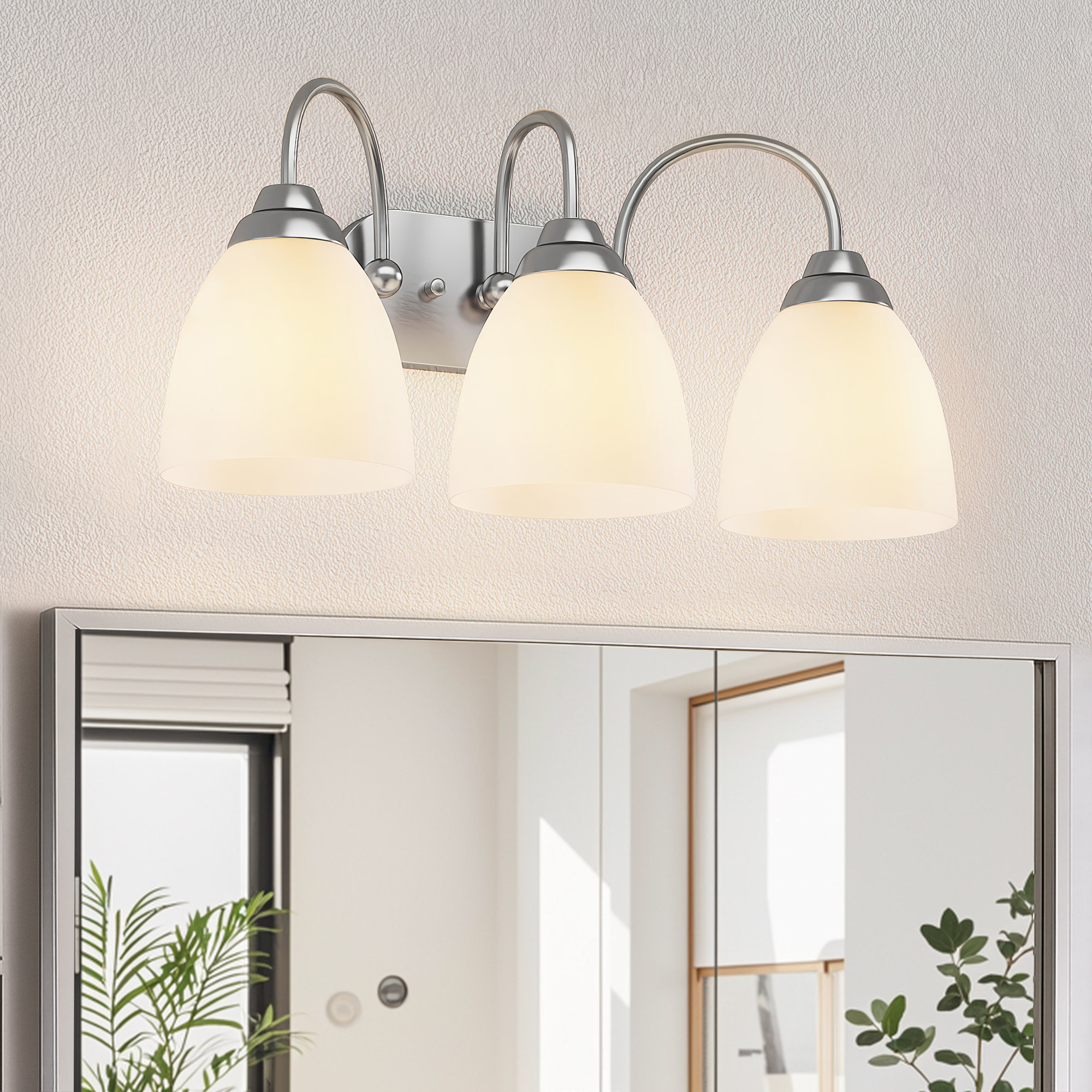 Winston Porter 3-Light Dimmable Bathroom Vanity Light Fixture Over ...