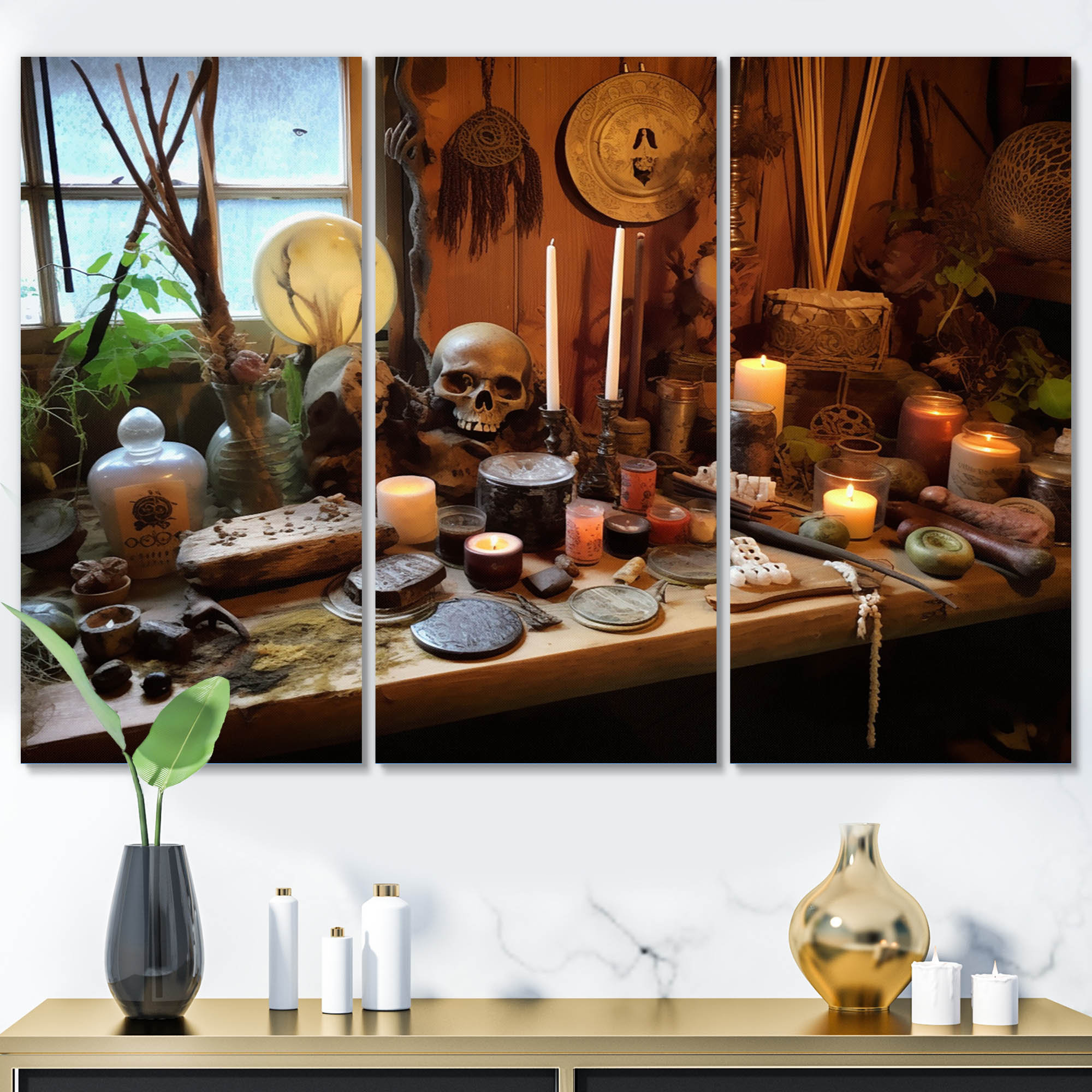 Design Art Shamanic Altar With Sacred Objects - Christianism Wall Decor ...