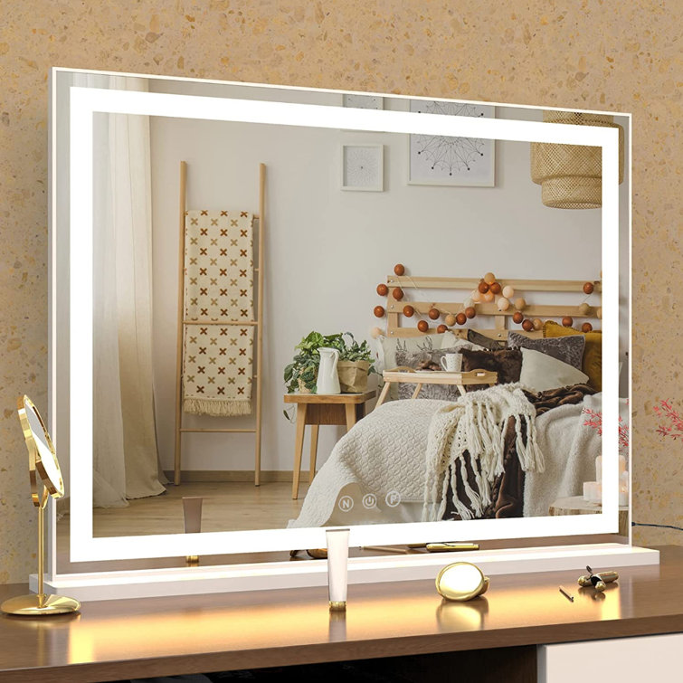 Metro Lane Azusena Wall Mirror Rectangle LED Metal Mirror | Wayfair.co.uk
