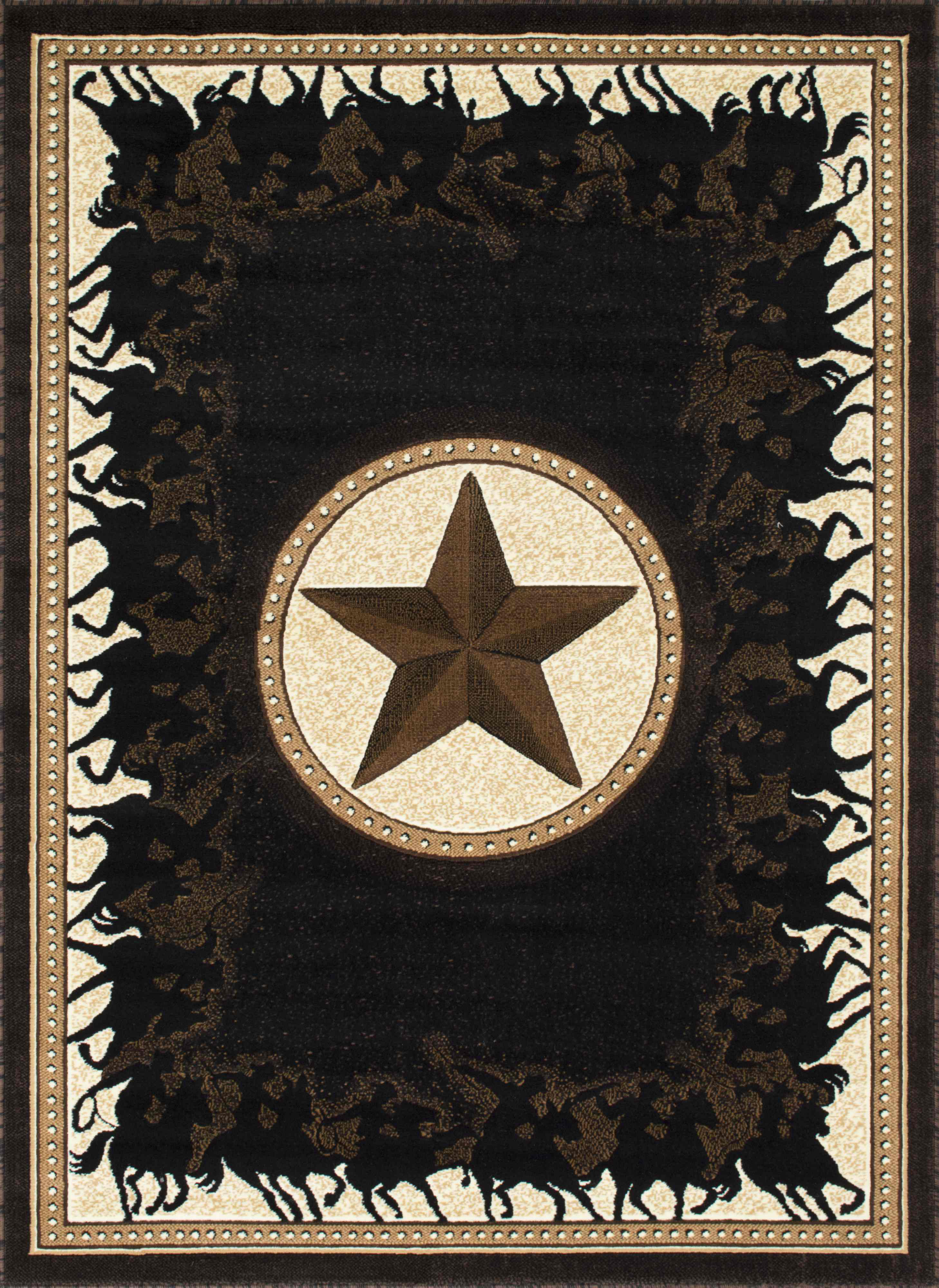 Foundry Select HR Texas Star Rug Traditional Accent Rug In Berber With ...