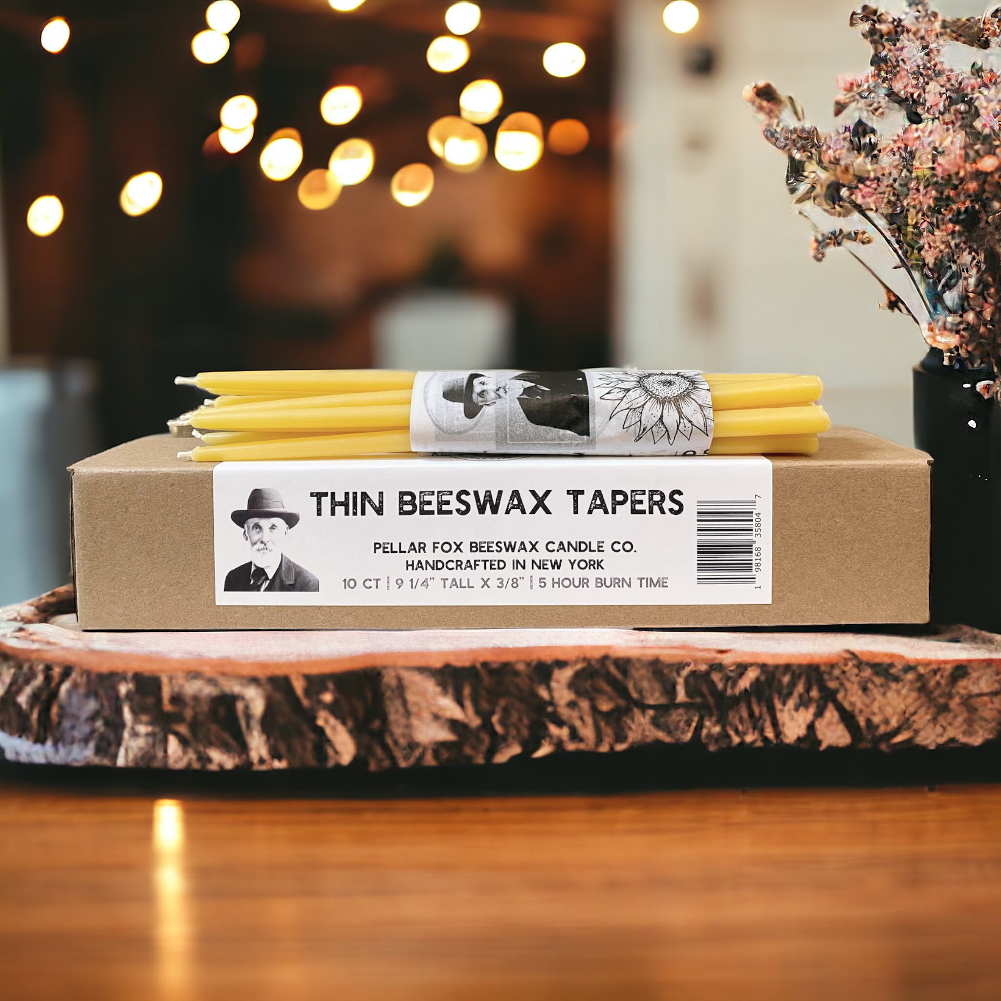 Pellar Fox Beeswax Candle Co. Thin Beeswax Tapers | Wayfair