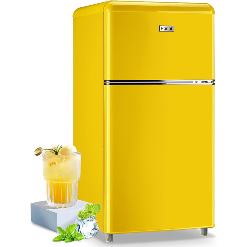 WANAI 3.5 Mini Fridge with Freezer Retro Refrigerator & Reviews | Wayfair
