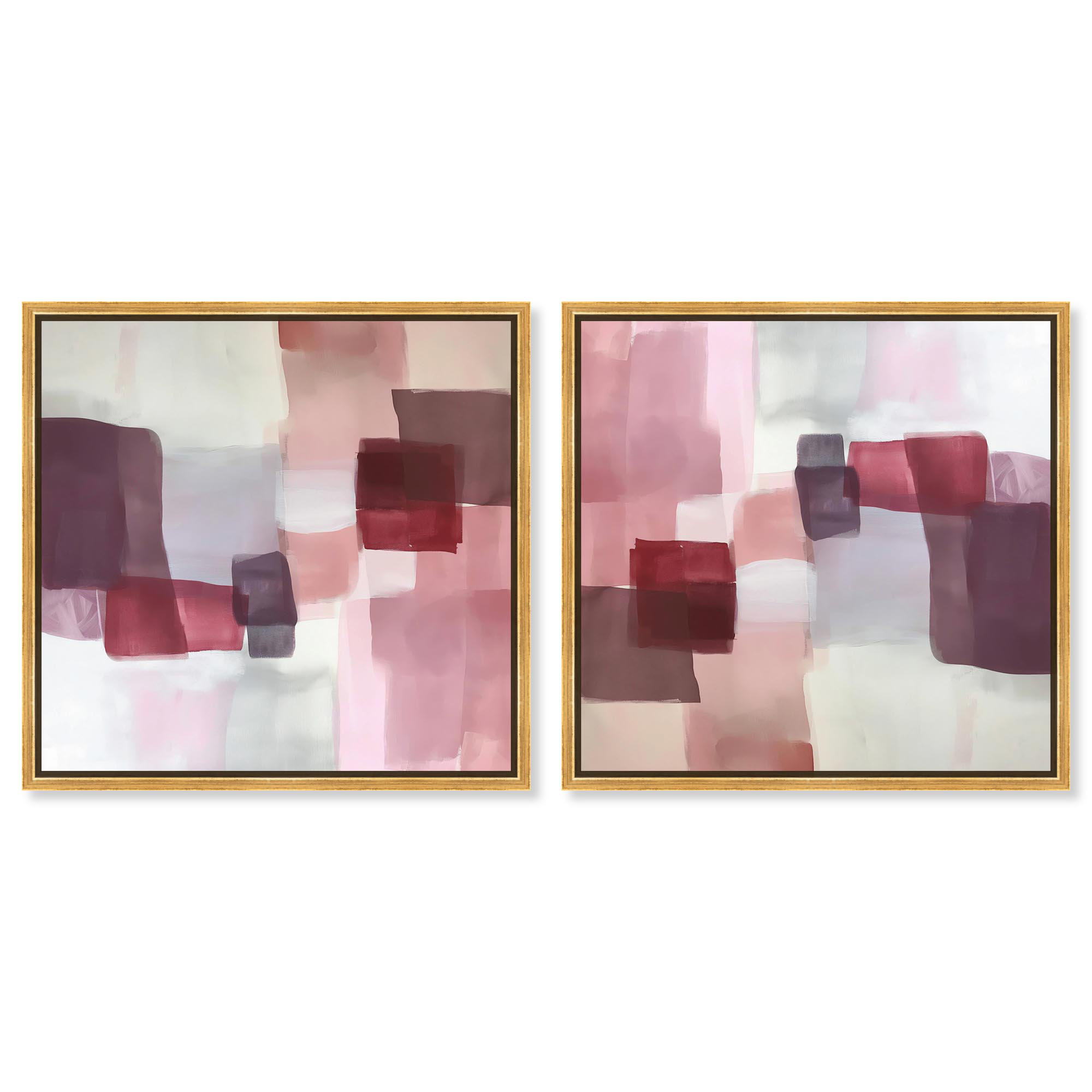 Art Remedy Ruby Patterns in White Set Canvas Saturaded Colors Art by ...