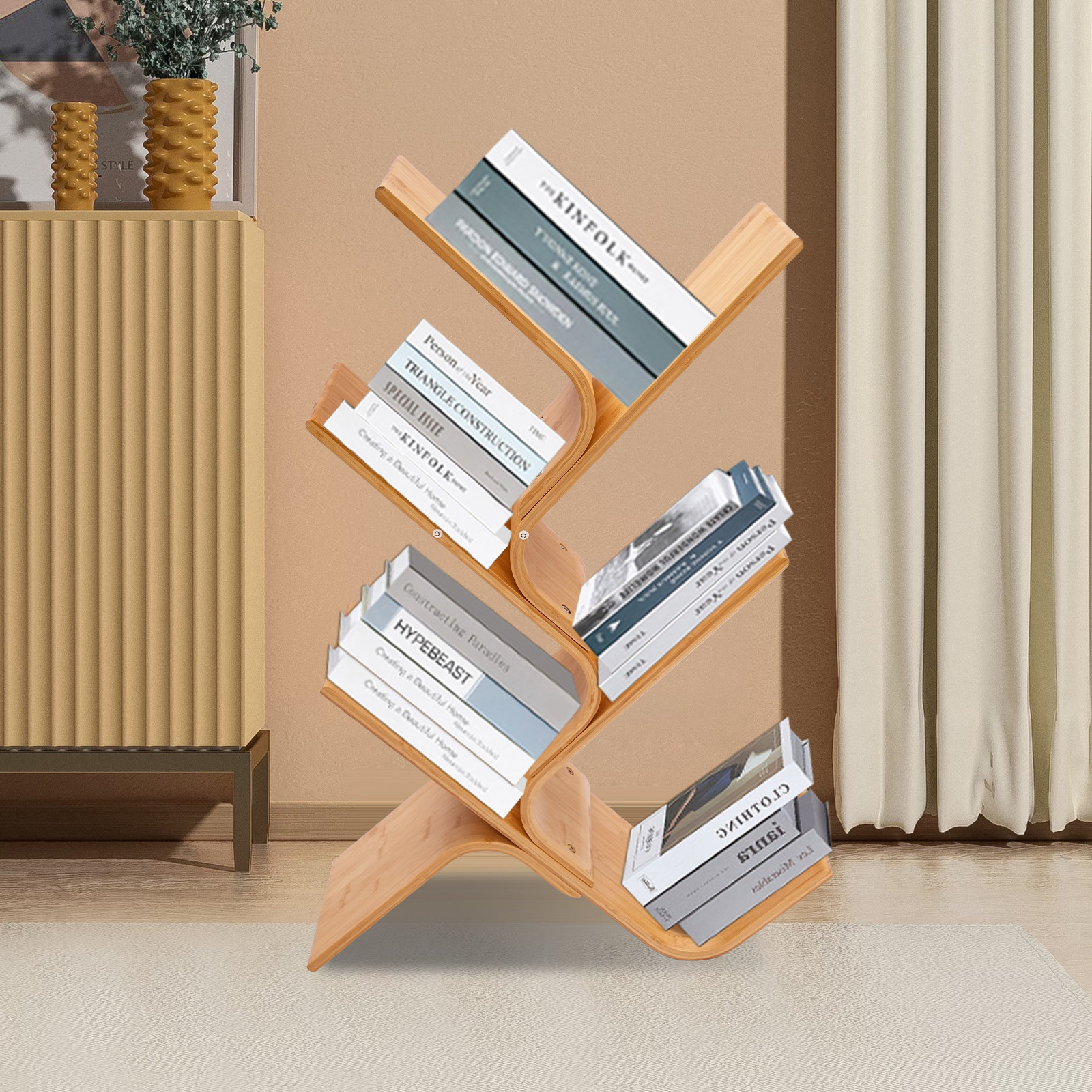 Wrought Studio Kuplerski 5-Tier Floor Bookshelf Modern Standing ...