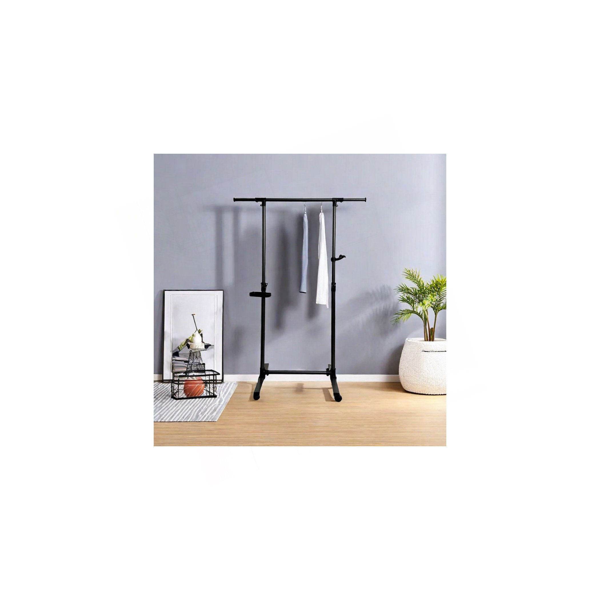 17 Stories Short Clothing Racks For Hanging Clothes With Bottom Shelves ...