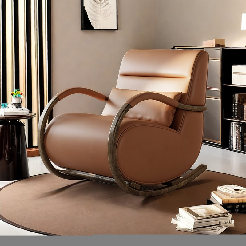 VIBORZ Modern Upholstered Solid Wood Rocking Chair | Wayfair