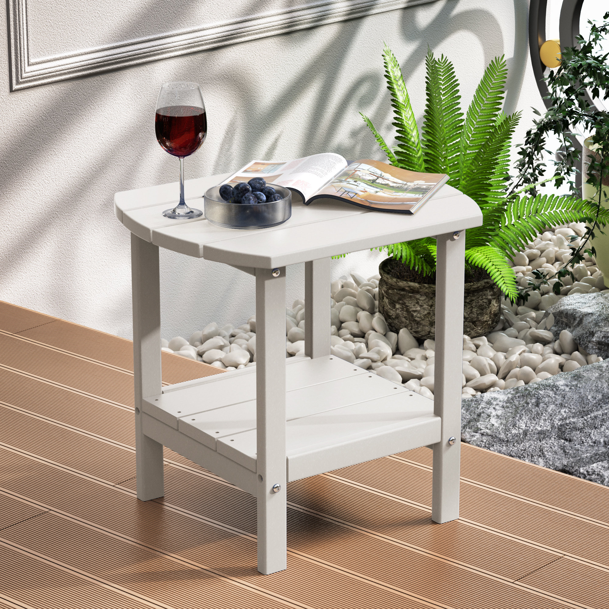 Highland Dunes Patio Adirondack Side Table, Outdoor End Tables All ...