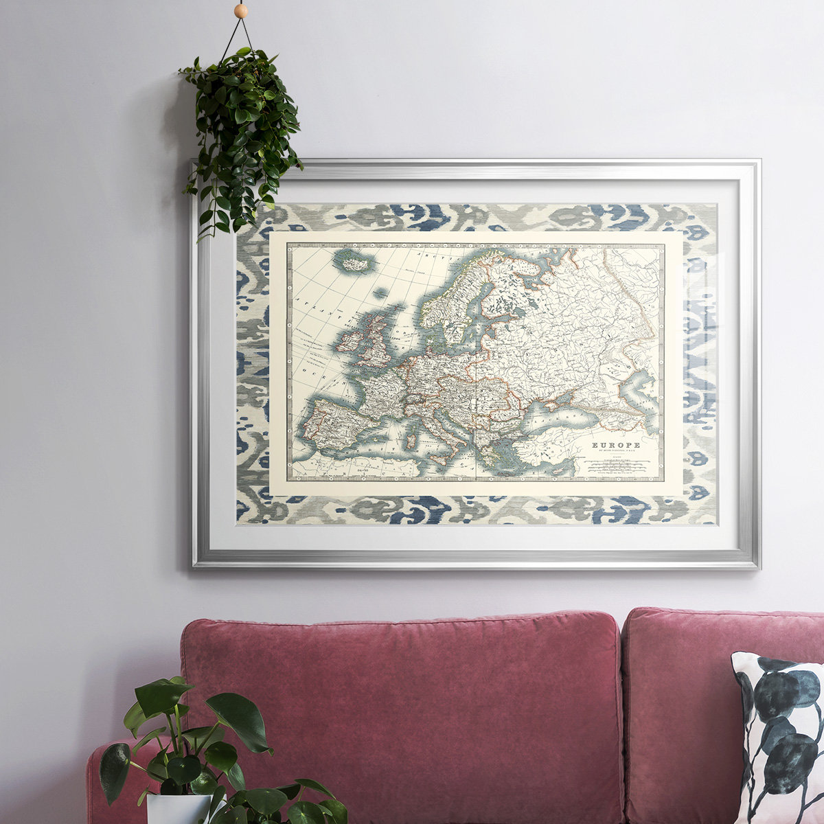 Williston Forge Bordered Map Of Europe Framed On Paper Print | Wayfair