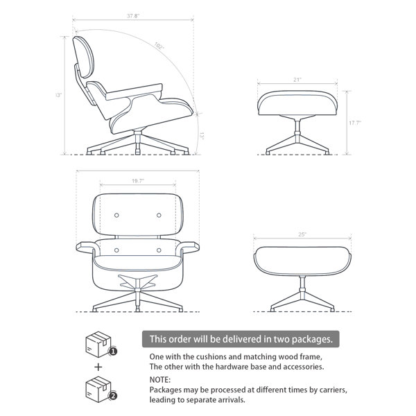 Corrigan Studio® Mid Century Modern Leather Accent Chair With Ottoman ...