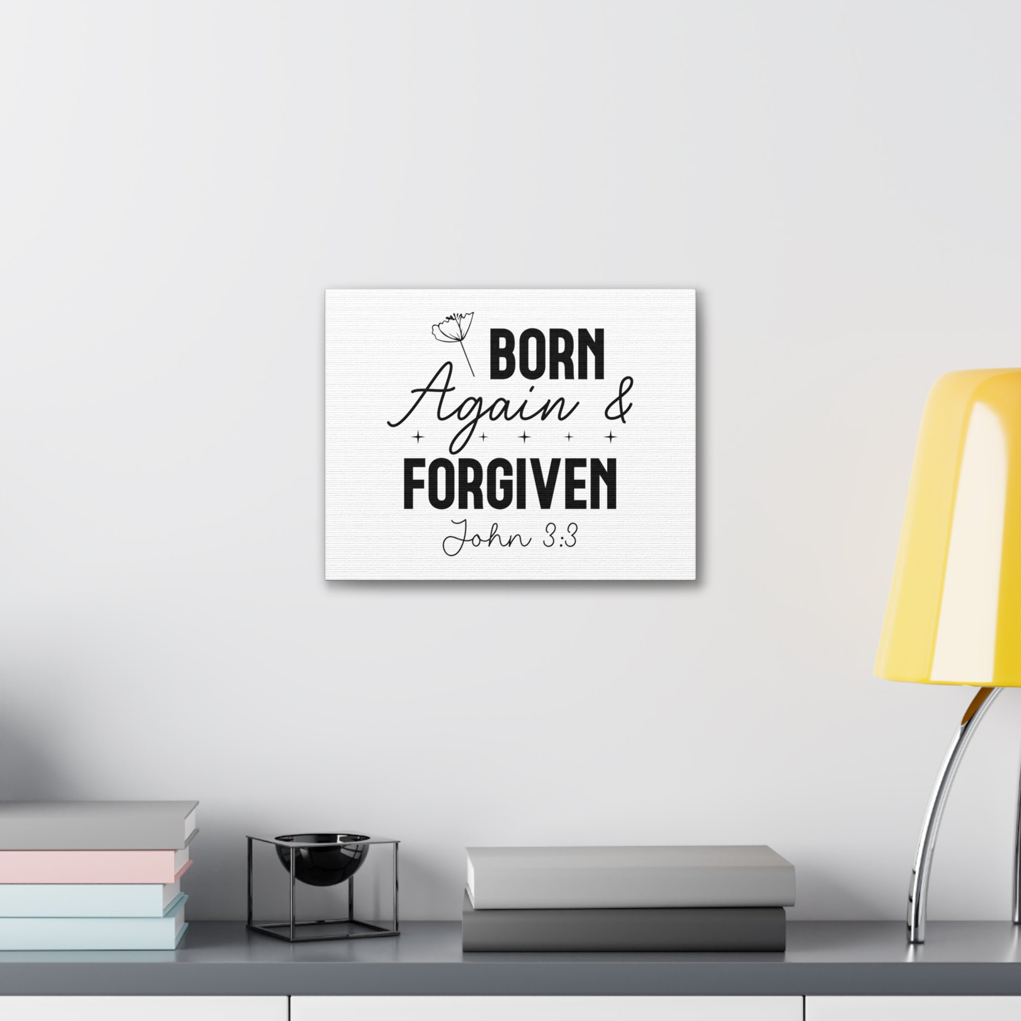 Trinx John 3:3 Born Again and Forgiven Bible Verse Canvas Christian ...