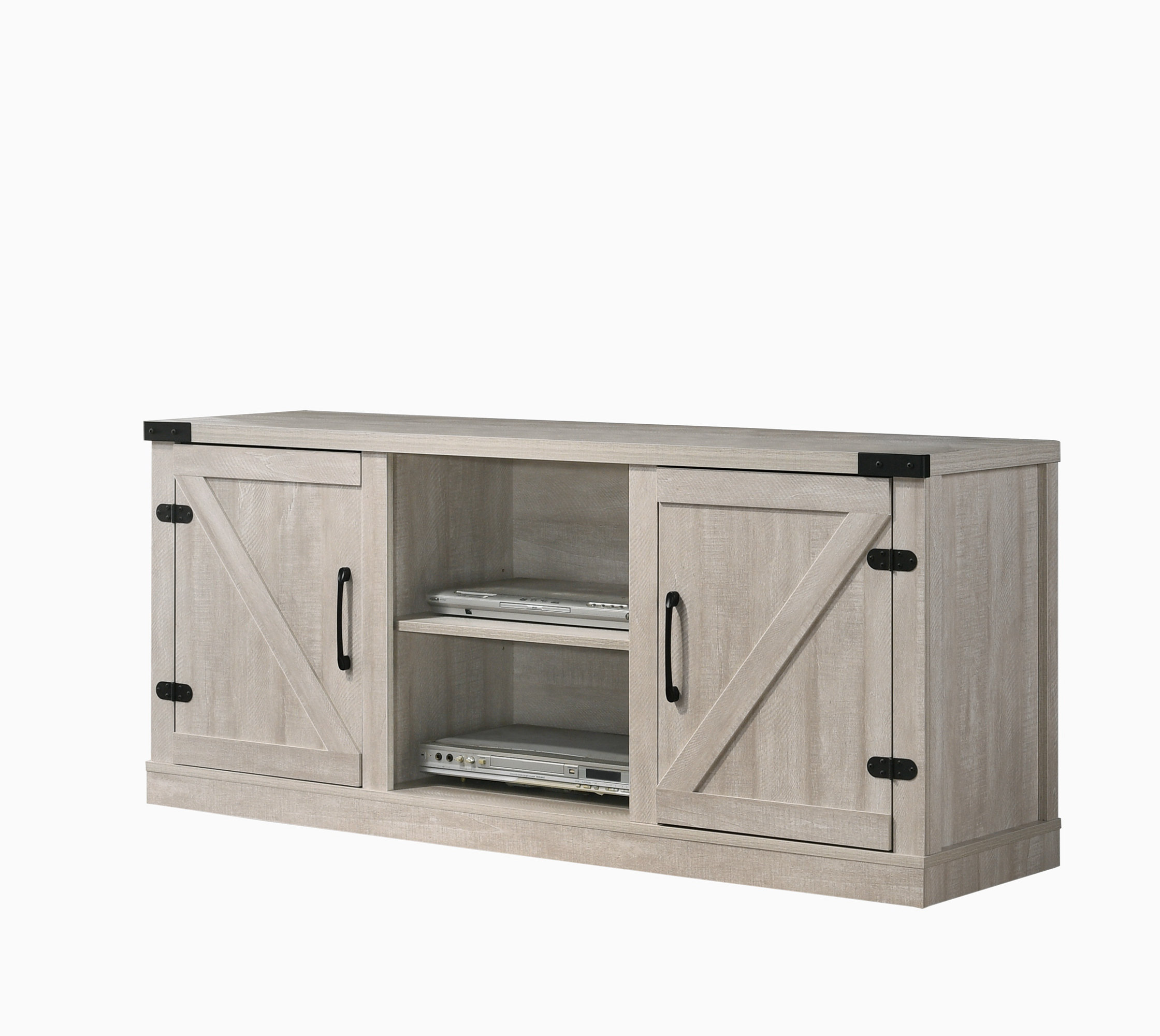 Home Decor 2 Door Accent Cabinet, Farmhouse Cabinet With 2 Open Shelves ...