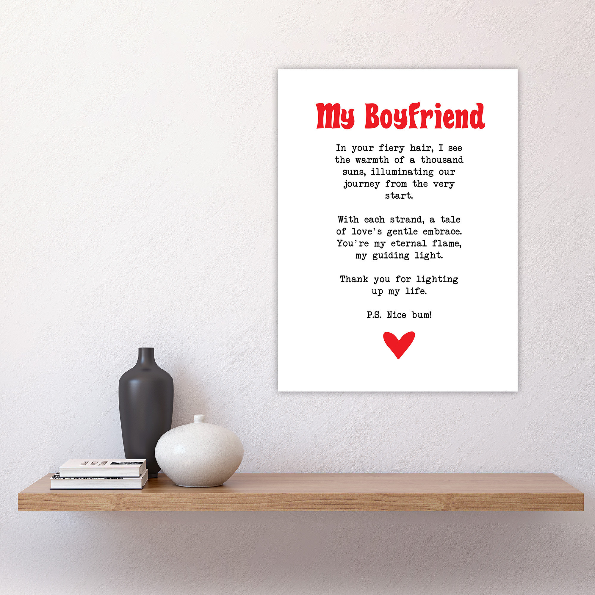Happy Larry Love Poem Ginger Boyfriend Romantic Funny Wall Art Print ...