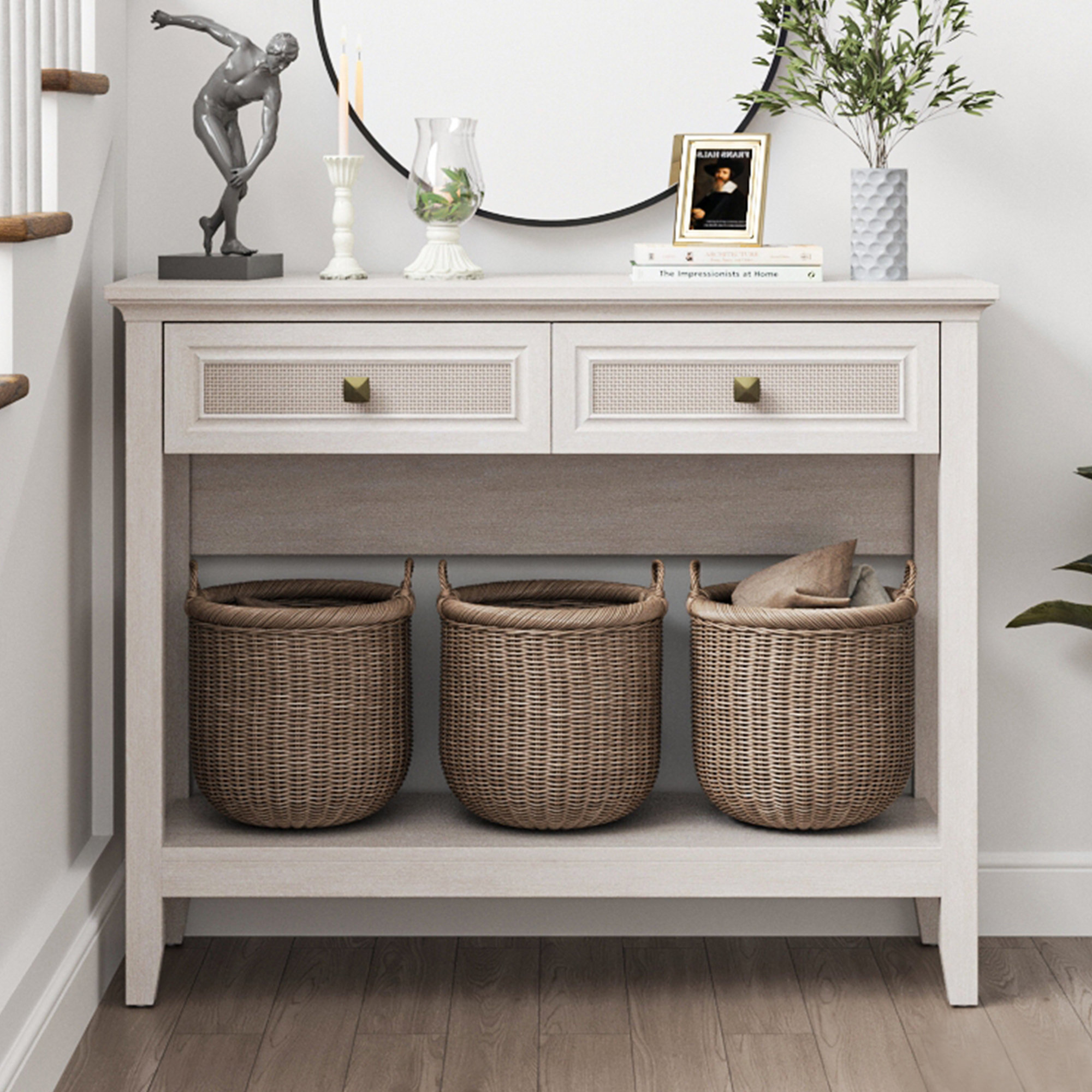 Bay Isle Home™ Baksi 39.3" Natural Rattan Console Table & Reviews | Wayfair