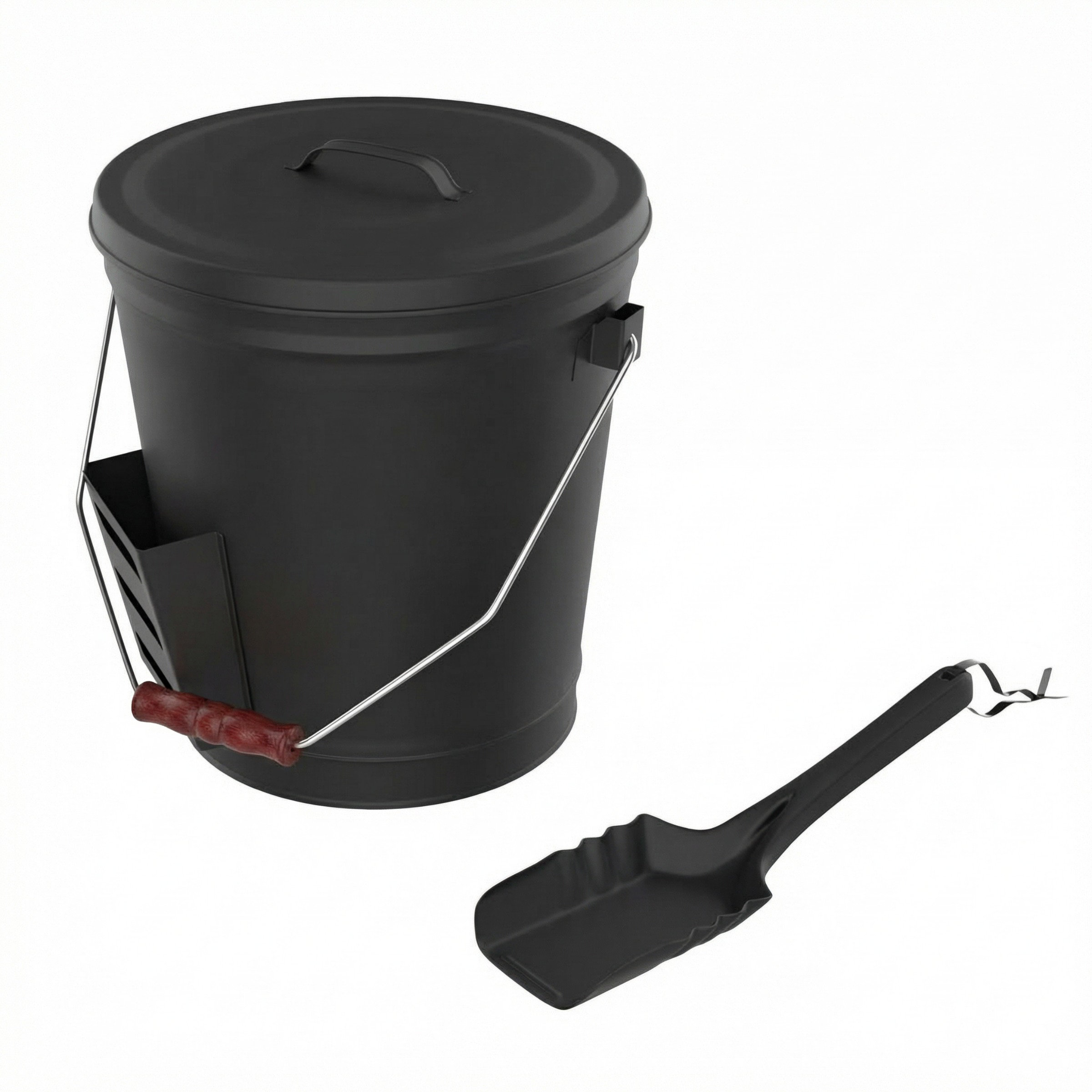 Symple Stuff Greg Ash Bucket - 4.75-Gallon Metal Bucket with Lid and ...
