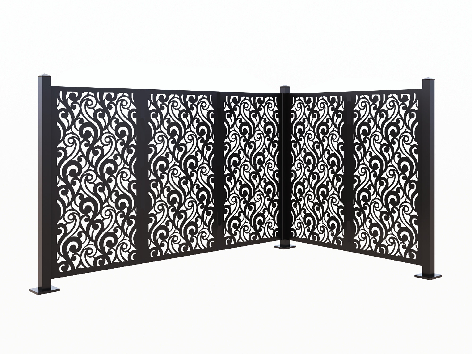 Porpora 79'' W x 53'' H Laser Cut Metal Privacy Screen Fence ...