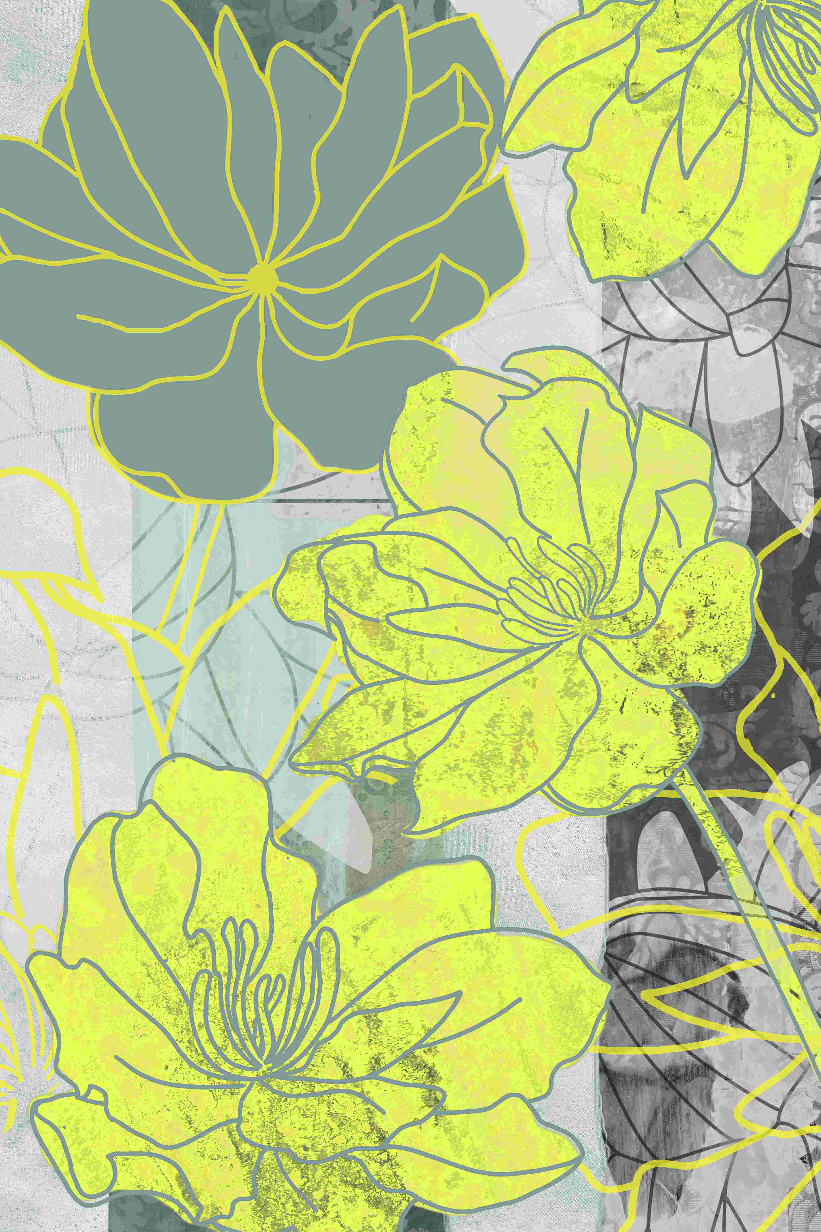 Winston Porter Grey Yellow Trend Flowers - Wayfair Canada