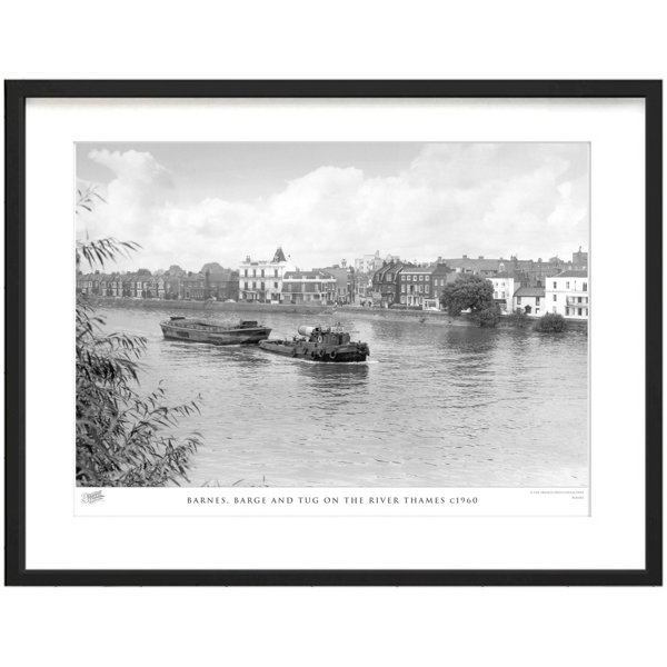 The Francis Frith Collection Barnes, Barge And Tug On The River Thames ...