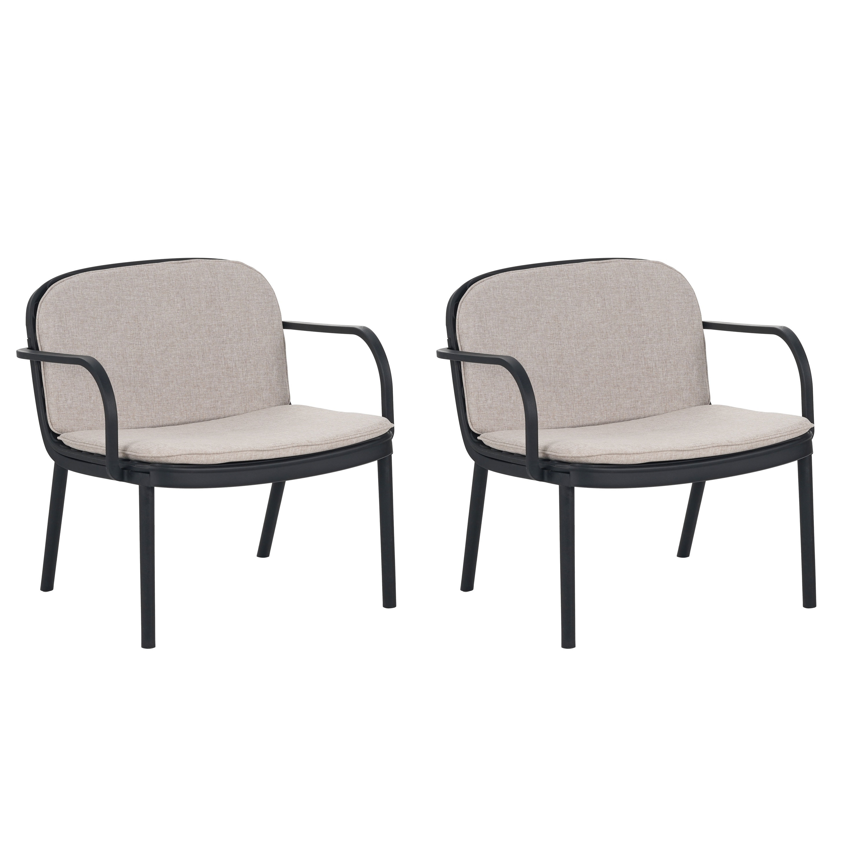 Novobey Luna Outdoor PP Club Chair, Frame with Cushion, Set of 2 | Wayfair