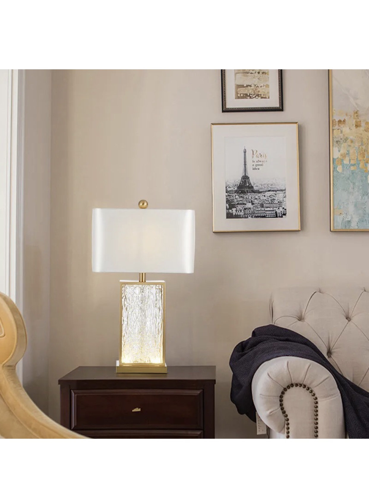Mercer41 Rectangle Matte Glass Table Lamp - Wayfair Canada