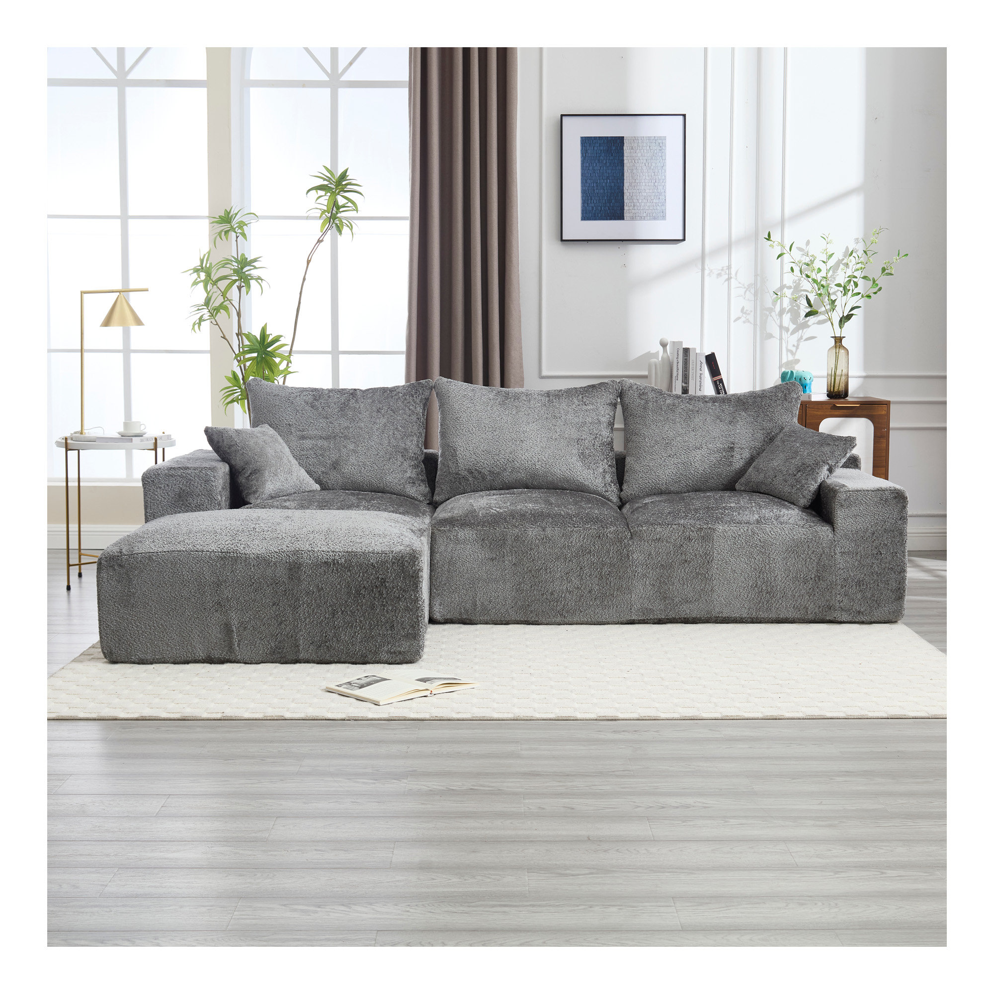 Ivy Bronx Stylish fabric excellent touch L-shaped design intimate ...