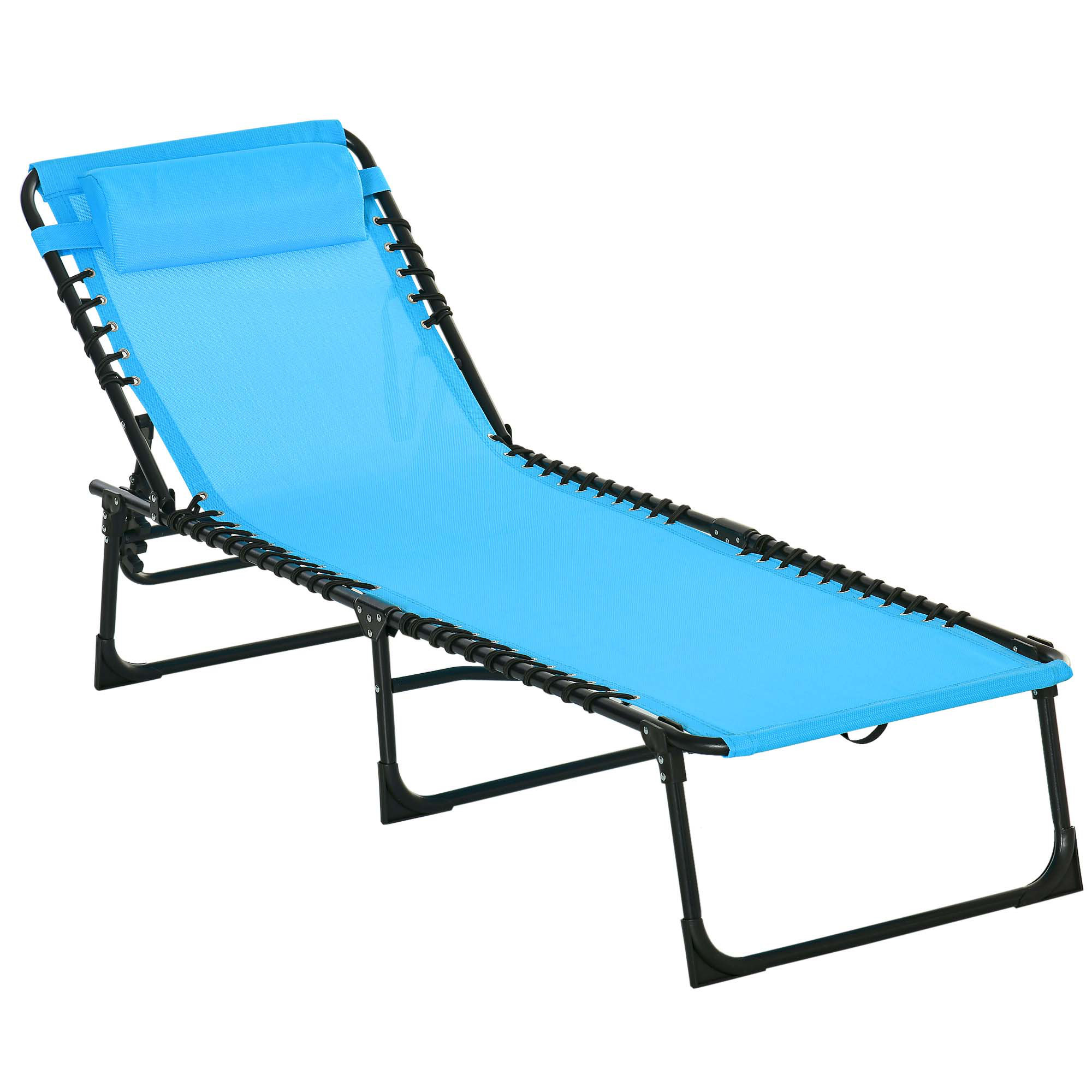 Arlmont & Co. Outsunny Folding Chaise Lounge Pool Chair, Patio Sun ...
