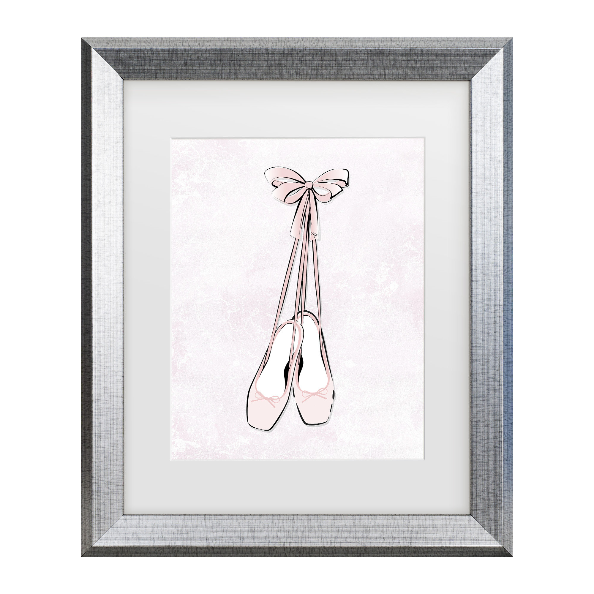 Ebern Designs Bolog Martina Ballerina Shoes Matted Framed Art | Wayfair