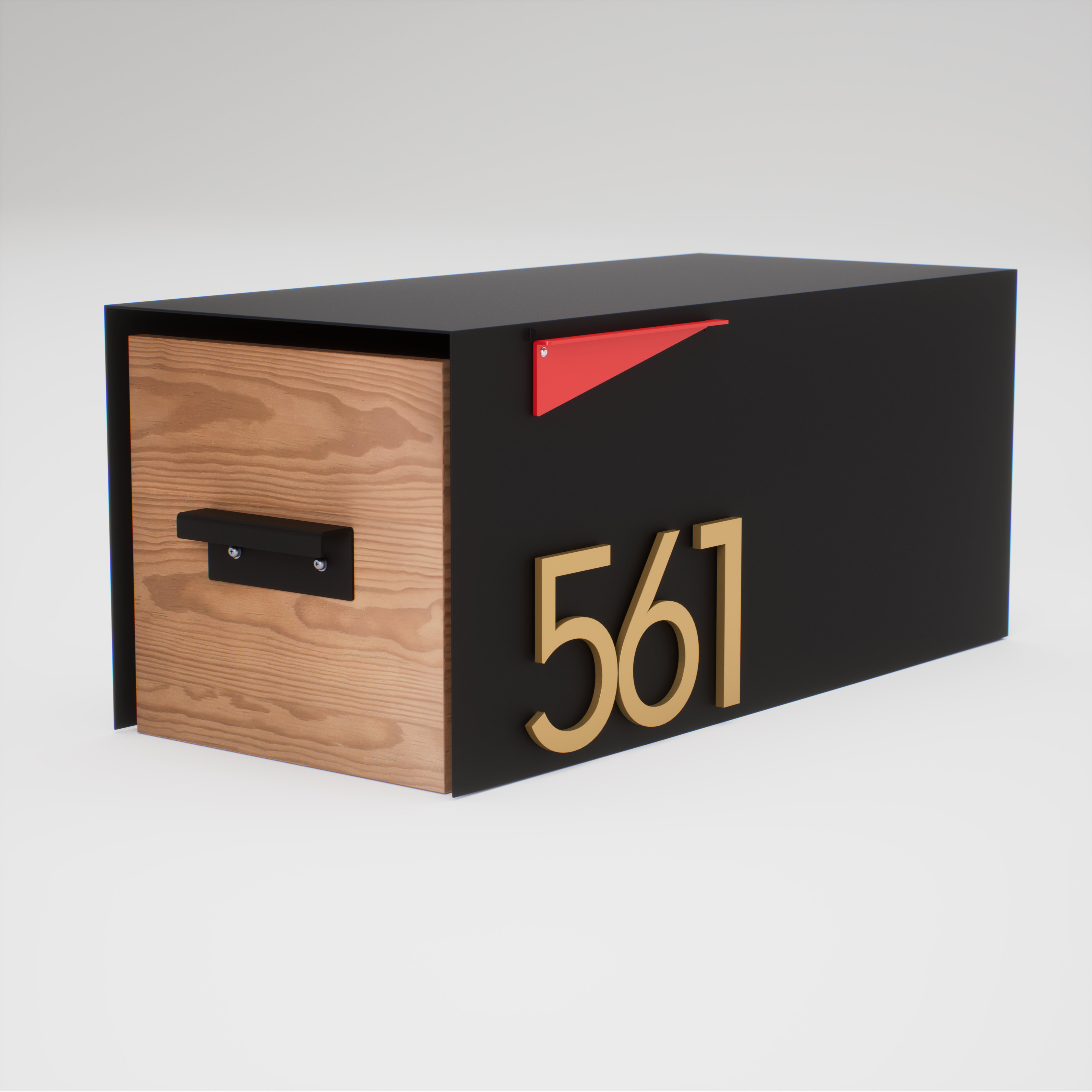 Post & Porch Malone Post-Mounted Mailbox with Wood-Styled Door | Wayfair