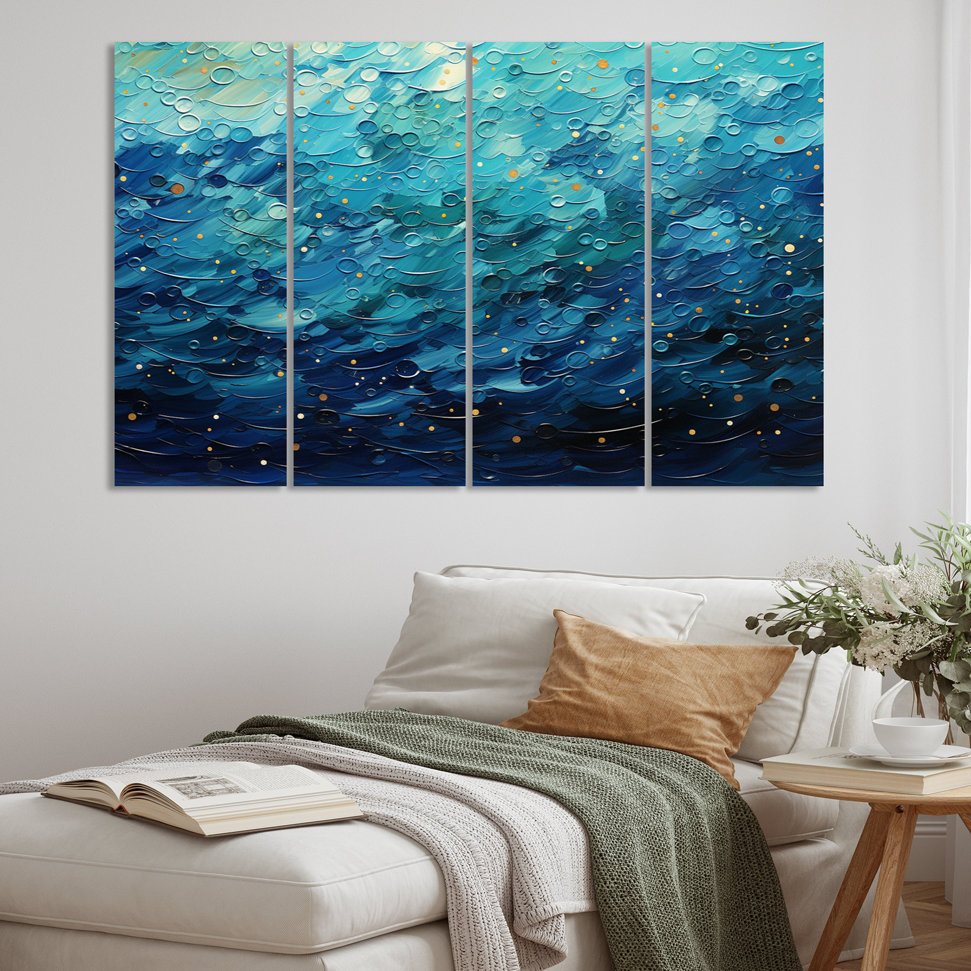 Design Art Oceanic Pointillism I - Abstract Collages Canvas Art Print ...