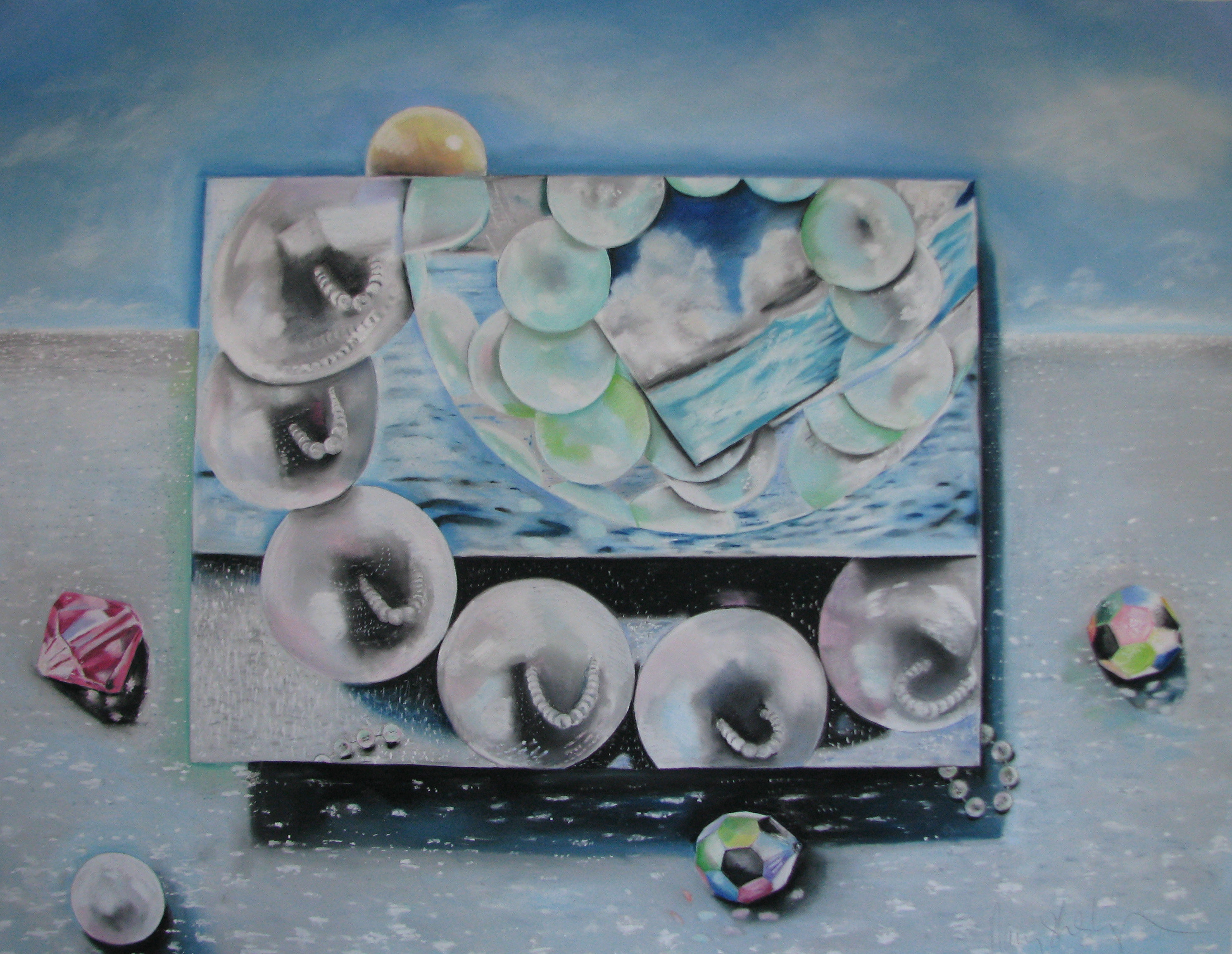 Platinum Art Group Nancy Staub Laughlin Golden Pearl Behind Framed On ...